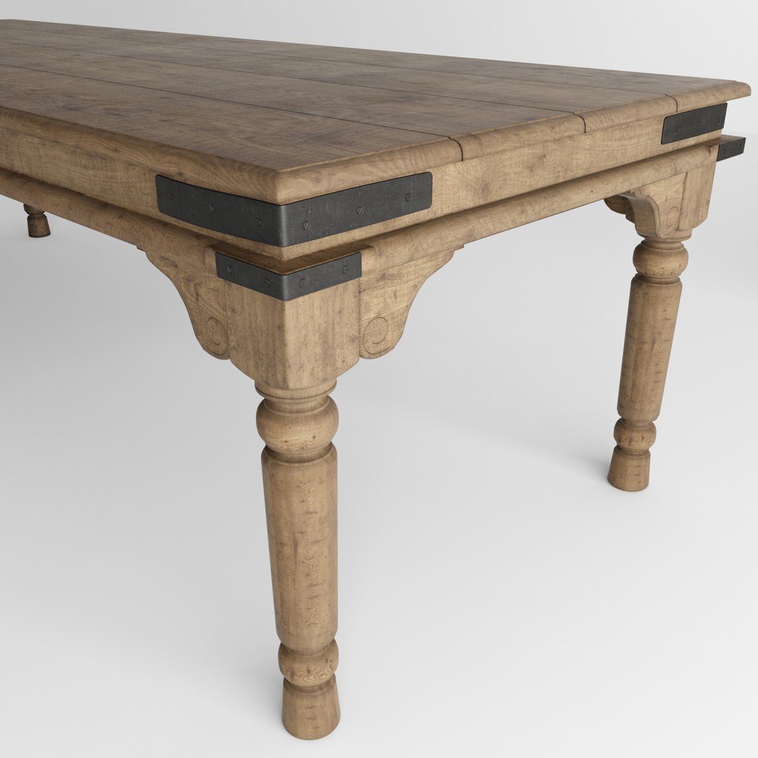 3d dining table rectangular model