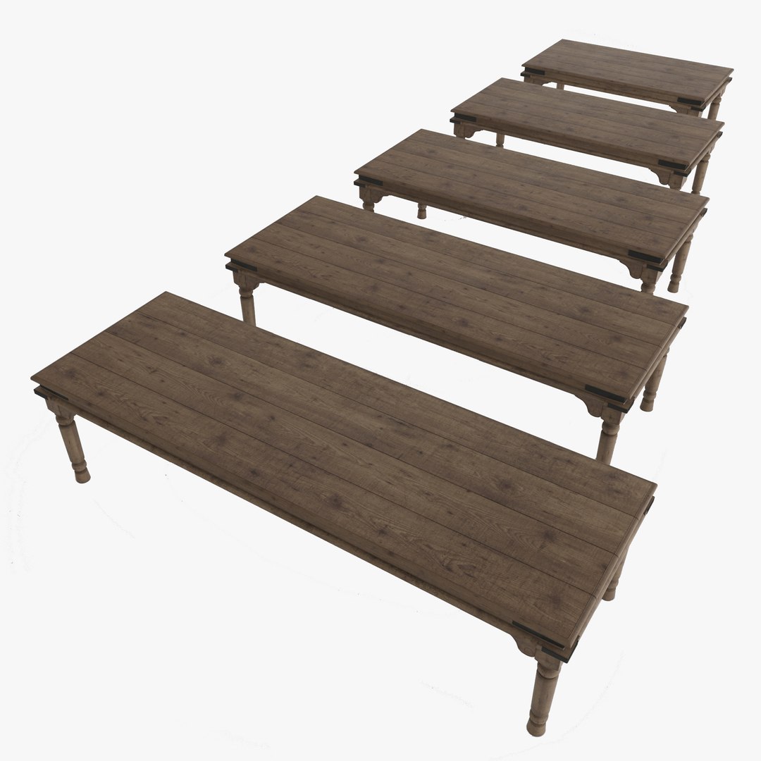 3d dining table rectangular model