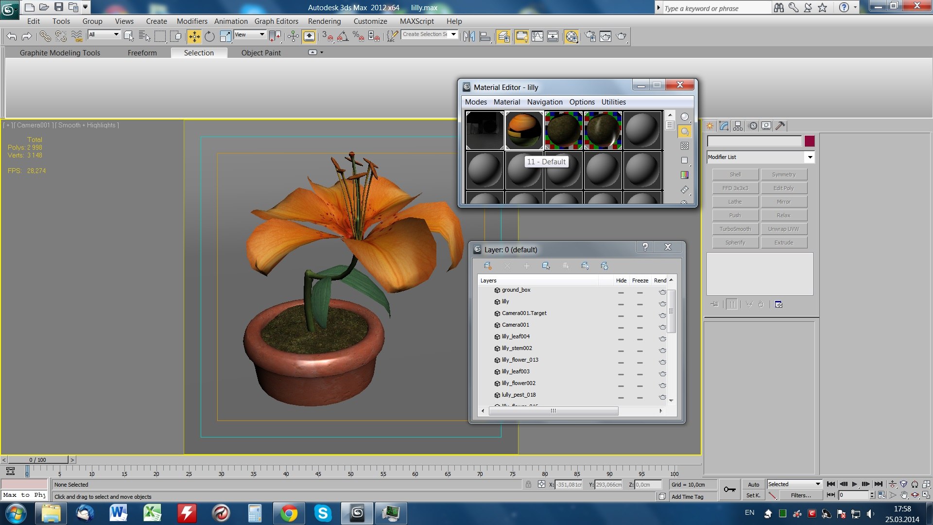 3d Model Of Lilly Flower