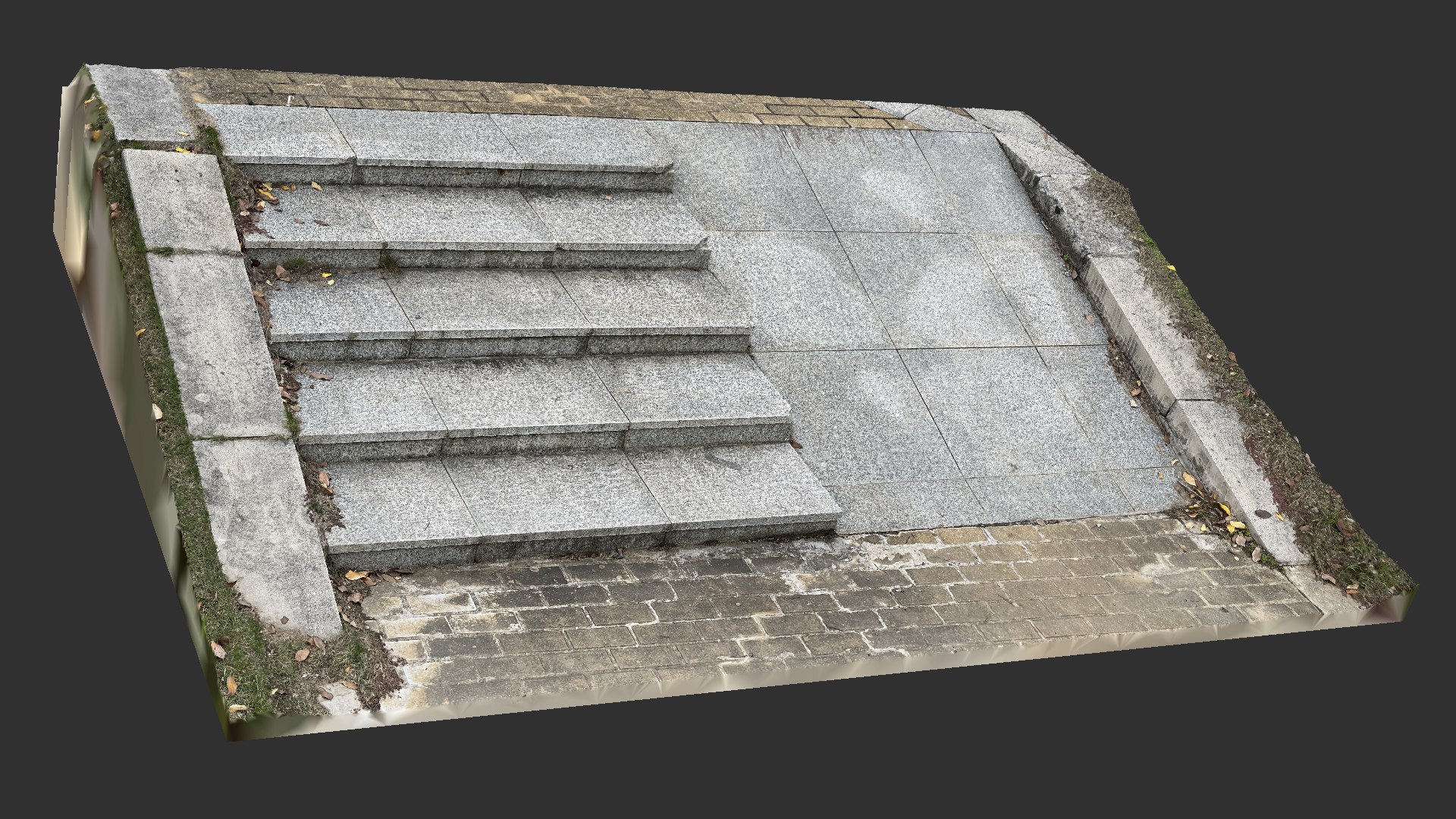 Steps With Leaves In The Park 3d Scan 3D Model - TurboSquid 1996799