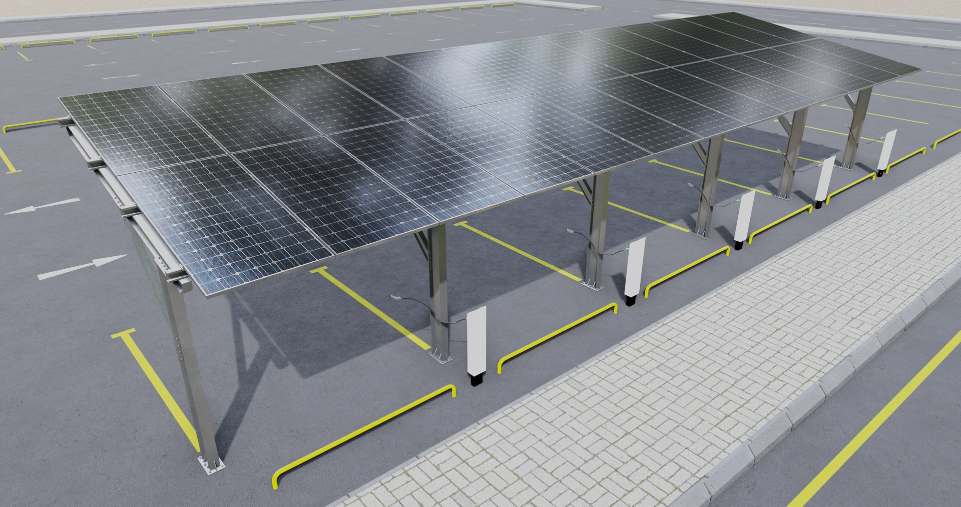 Solar Carport Type 2 3D model - TurboSquid 2079189