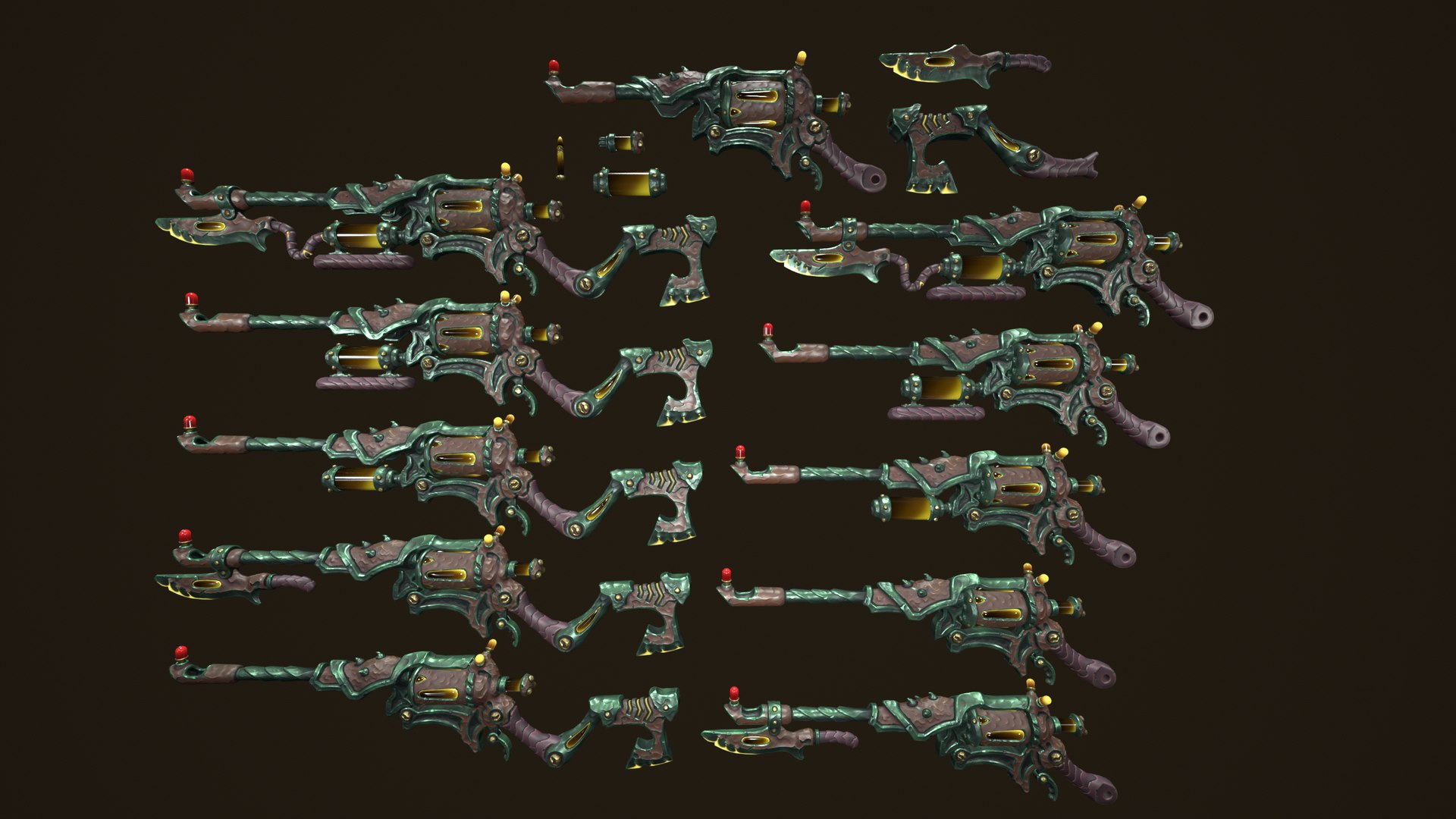 Modular Stylized Toxic Rifle Shotgun Revolver Axe Knife 3D Model ...