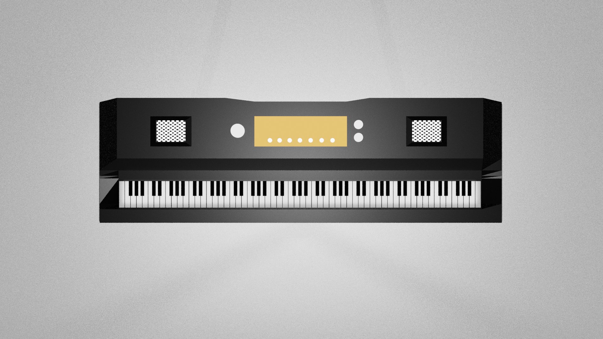Simple Black-Coloured Keyboard Instrumental With Metalled Speaker 3D ...