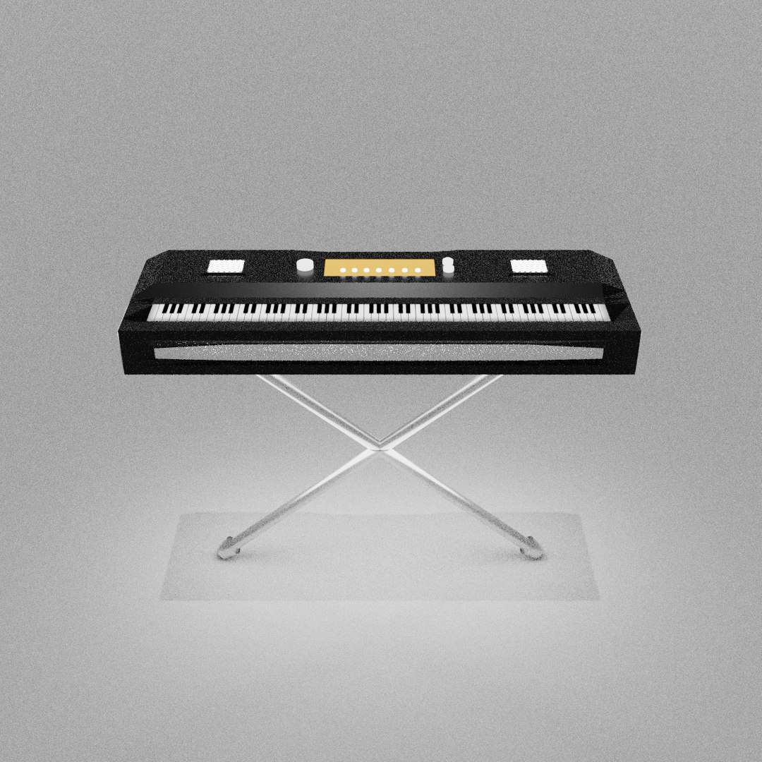Simple Black-Coloured Keyboard Instrumental With Metalled Speaker 3D ...