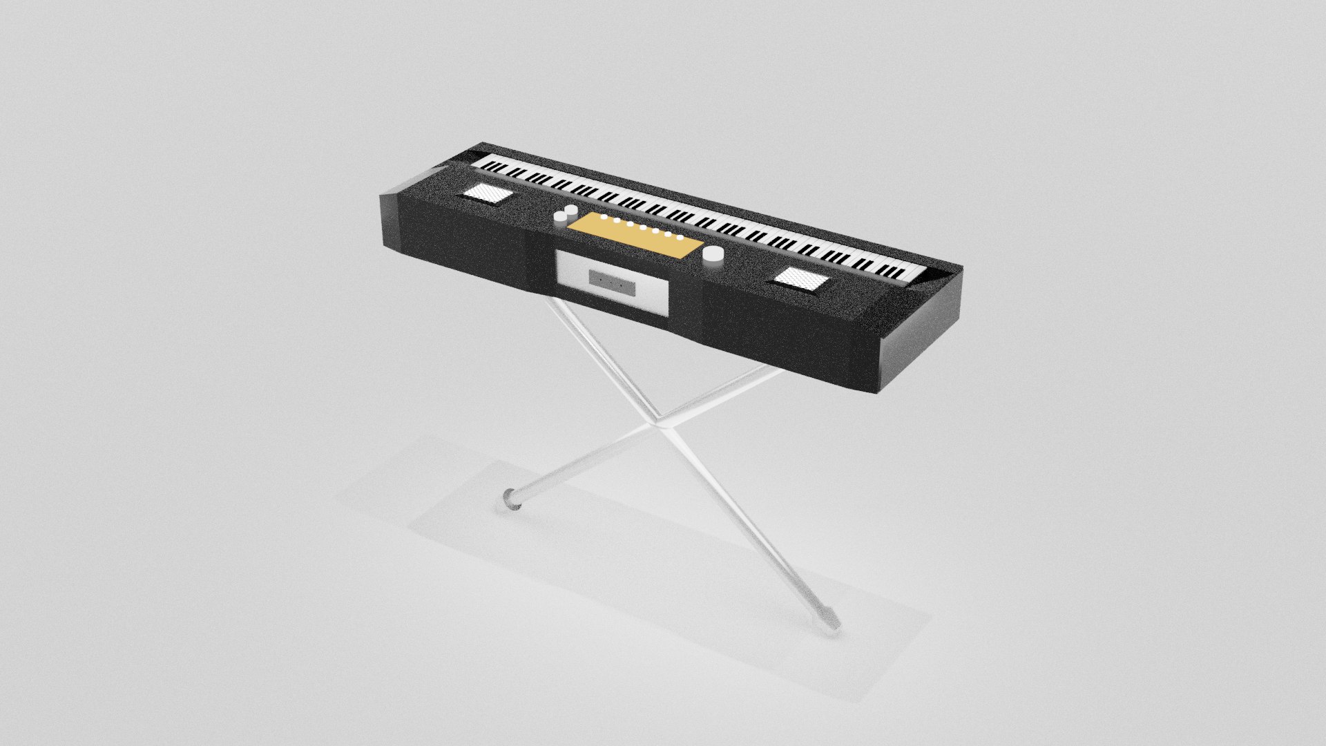 Simple Black-Coloured Keyboard Instrumental With Metalled Speaker 3D ...