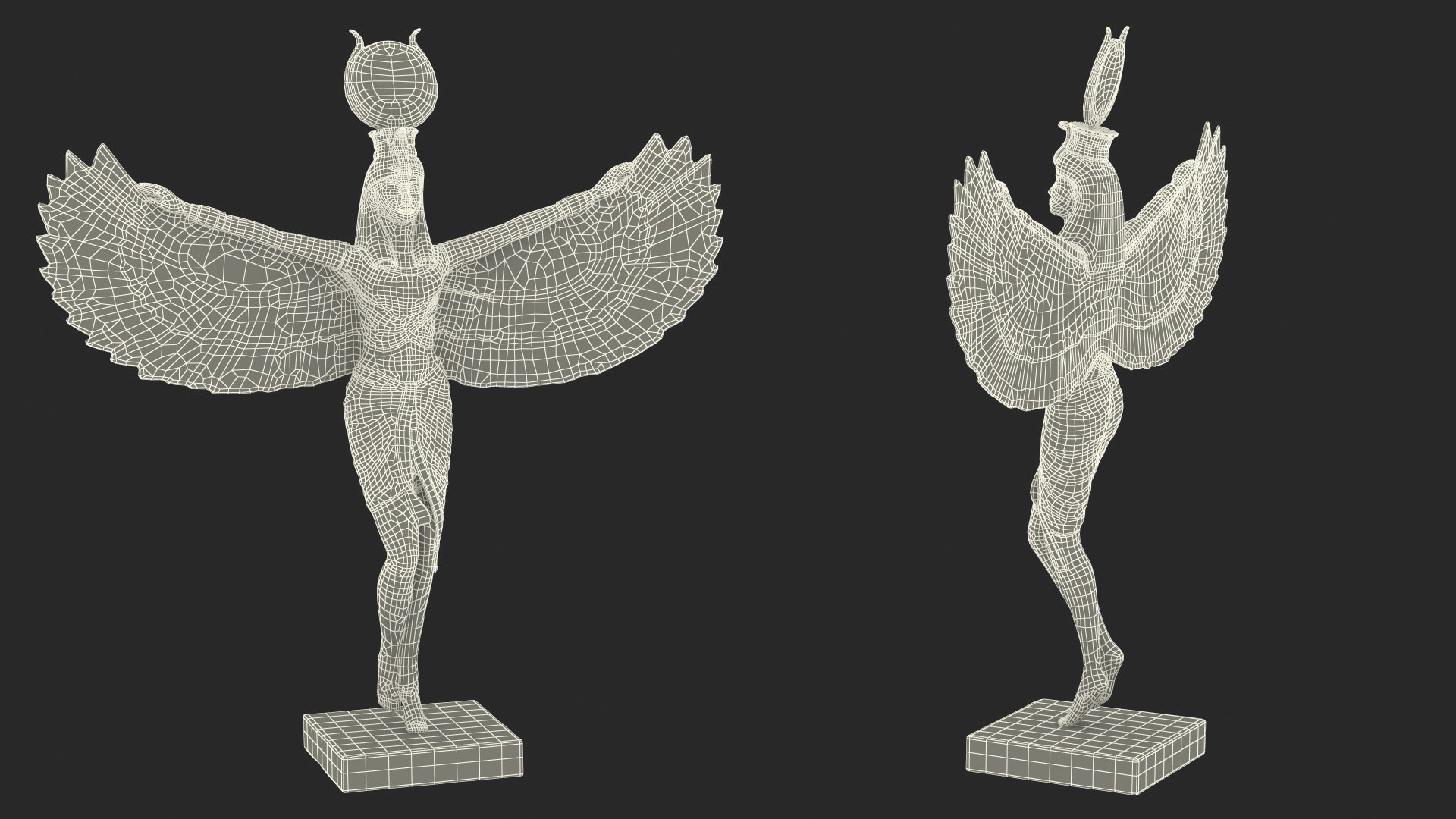 Golden statue isis ancient egyptian model - TurboSquid 1461207