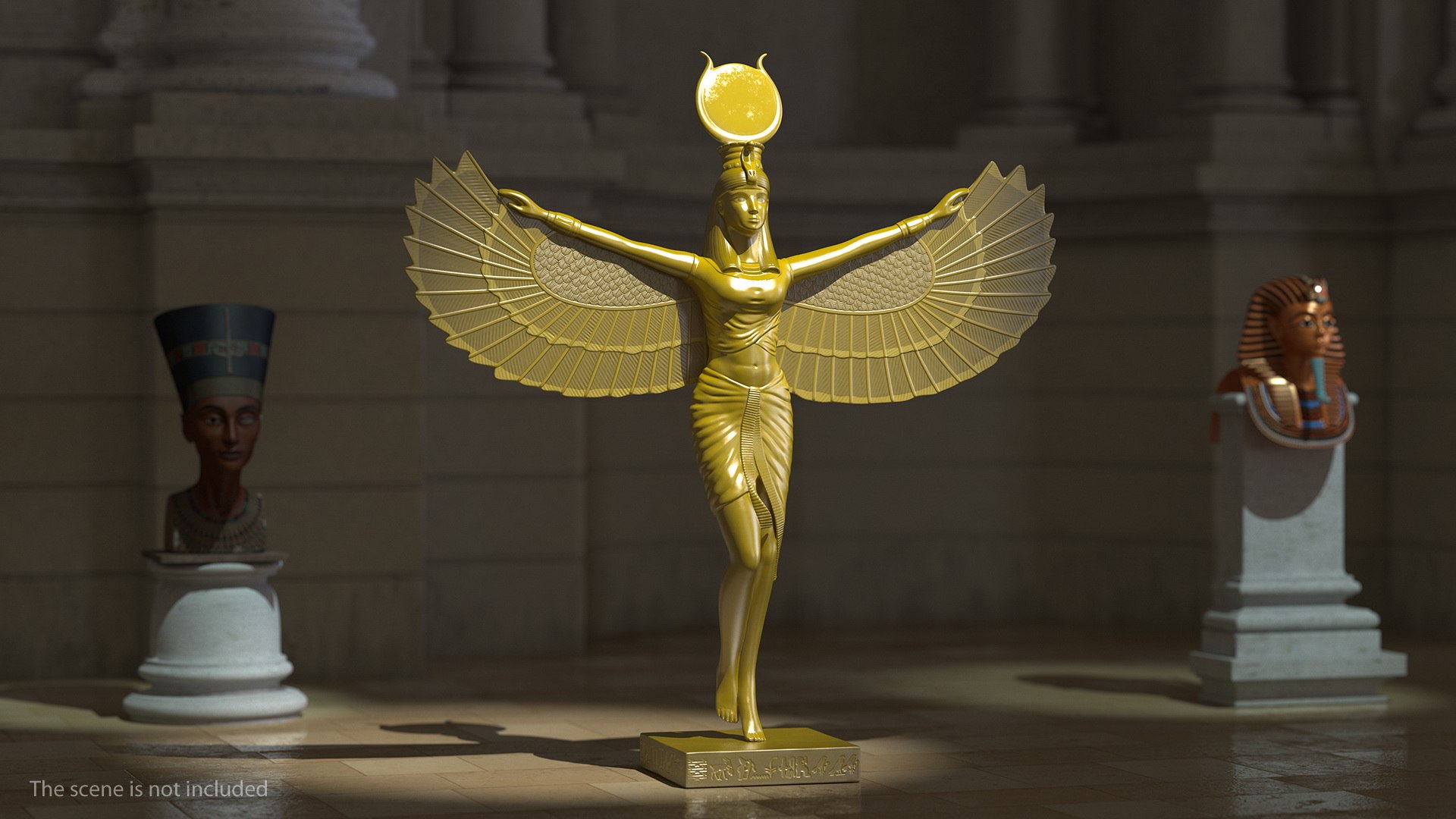 Golden Statue Isis Ancient Egyptian Model - TurboSquid 1461207