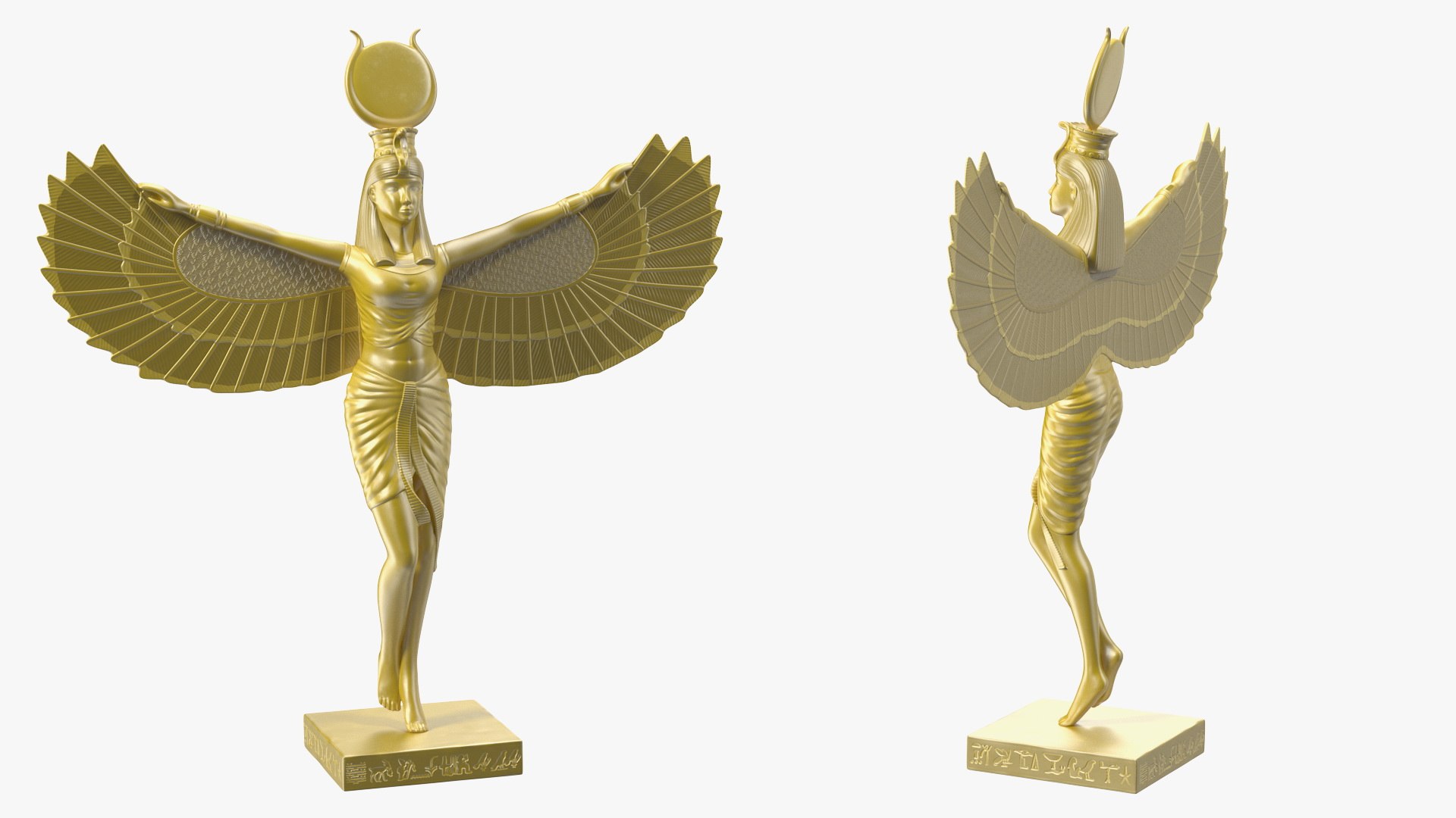 Golden Statue Isis Ancient Egyptian Model - TurboSquid 1461207