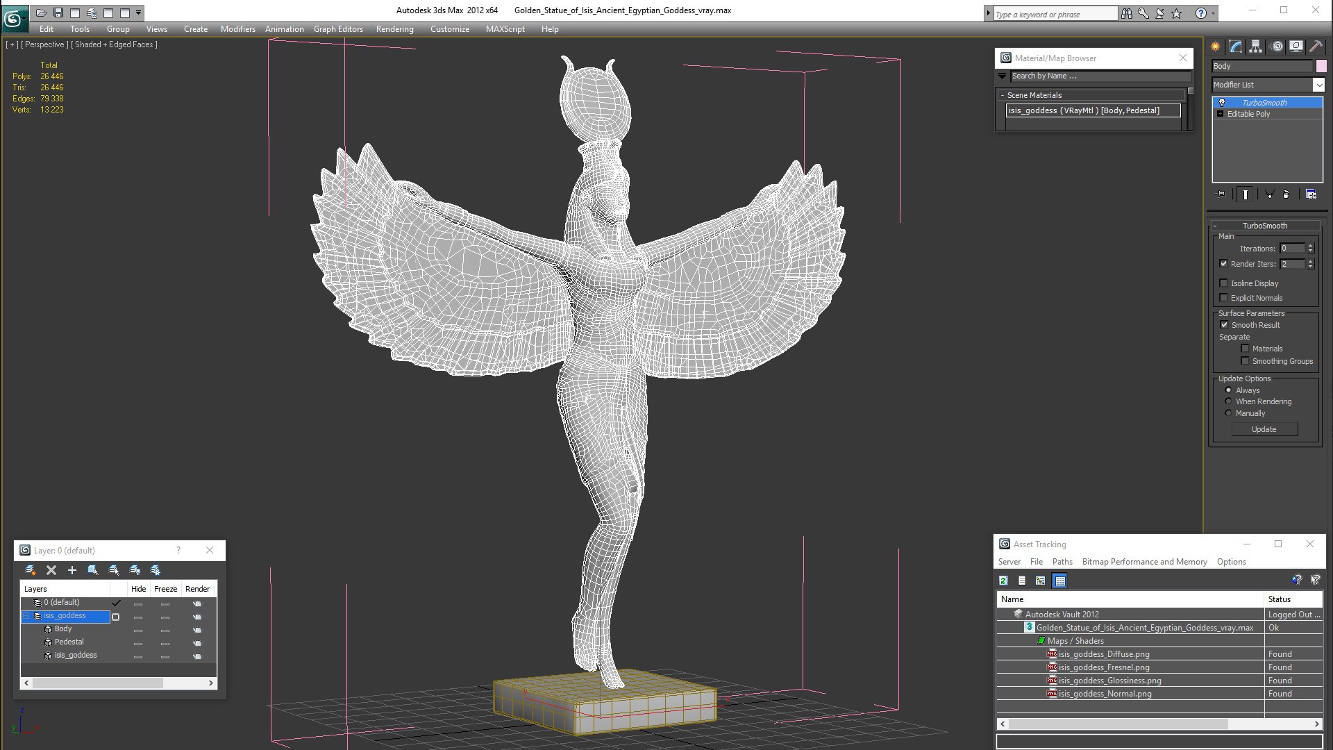 Golden statue isis ancient egyptian model - TurboSquid 1461207