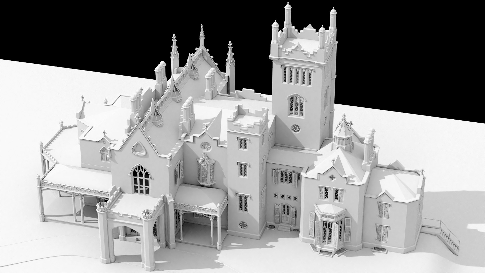 Realistic gothic mansion 3D model - TurboSquid 1562376