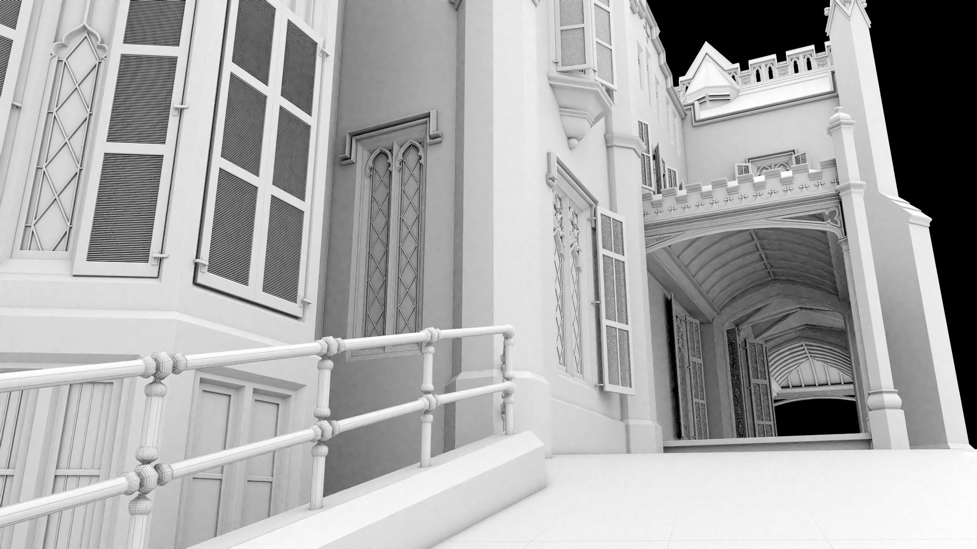 Realistic gothic mansion 3D model - TurboSquid 1562376