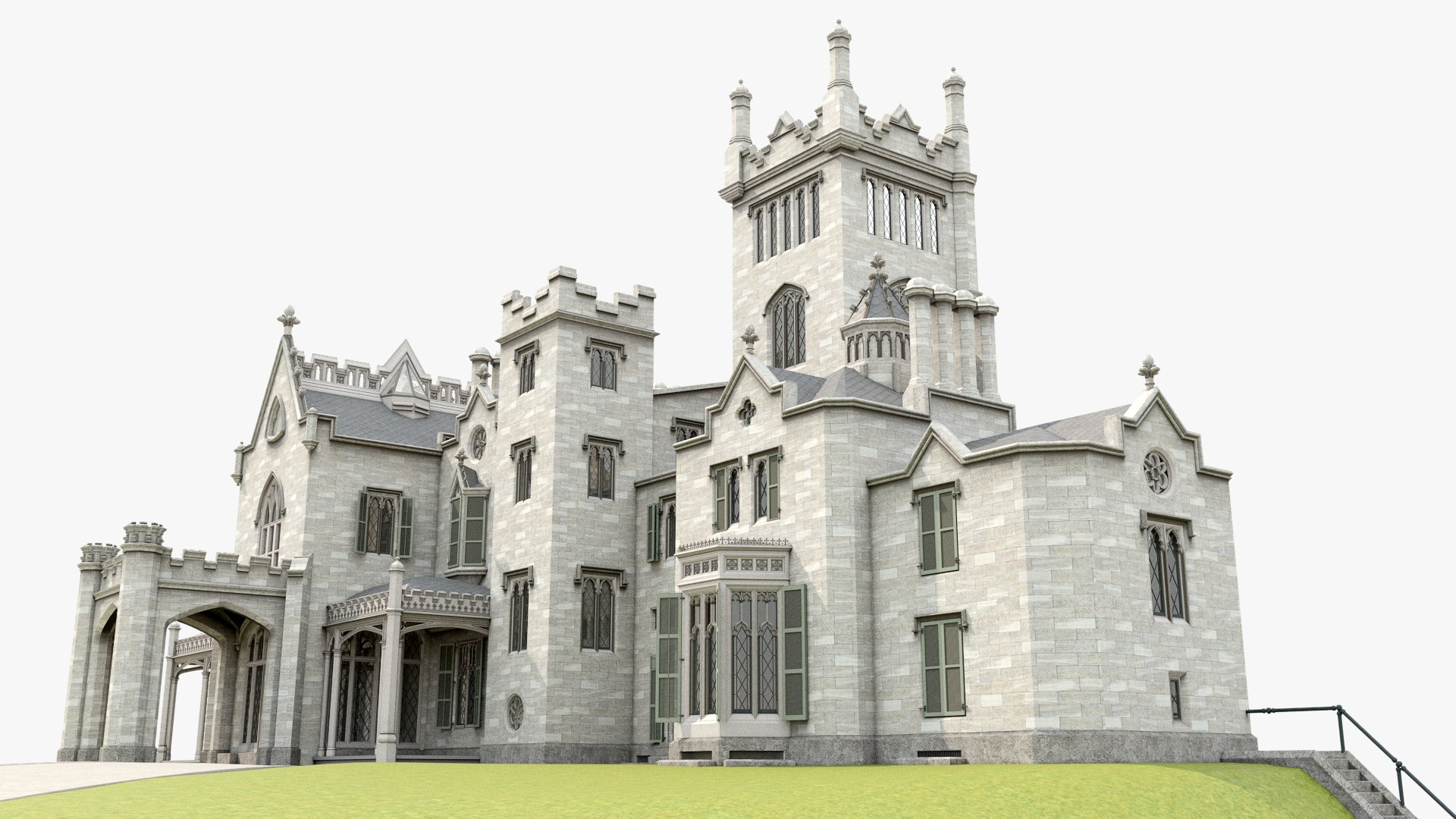 Realistic Gothic Mansion 3D Model - TurboSquid 1562376