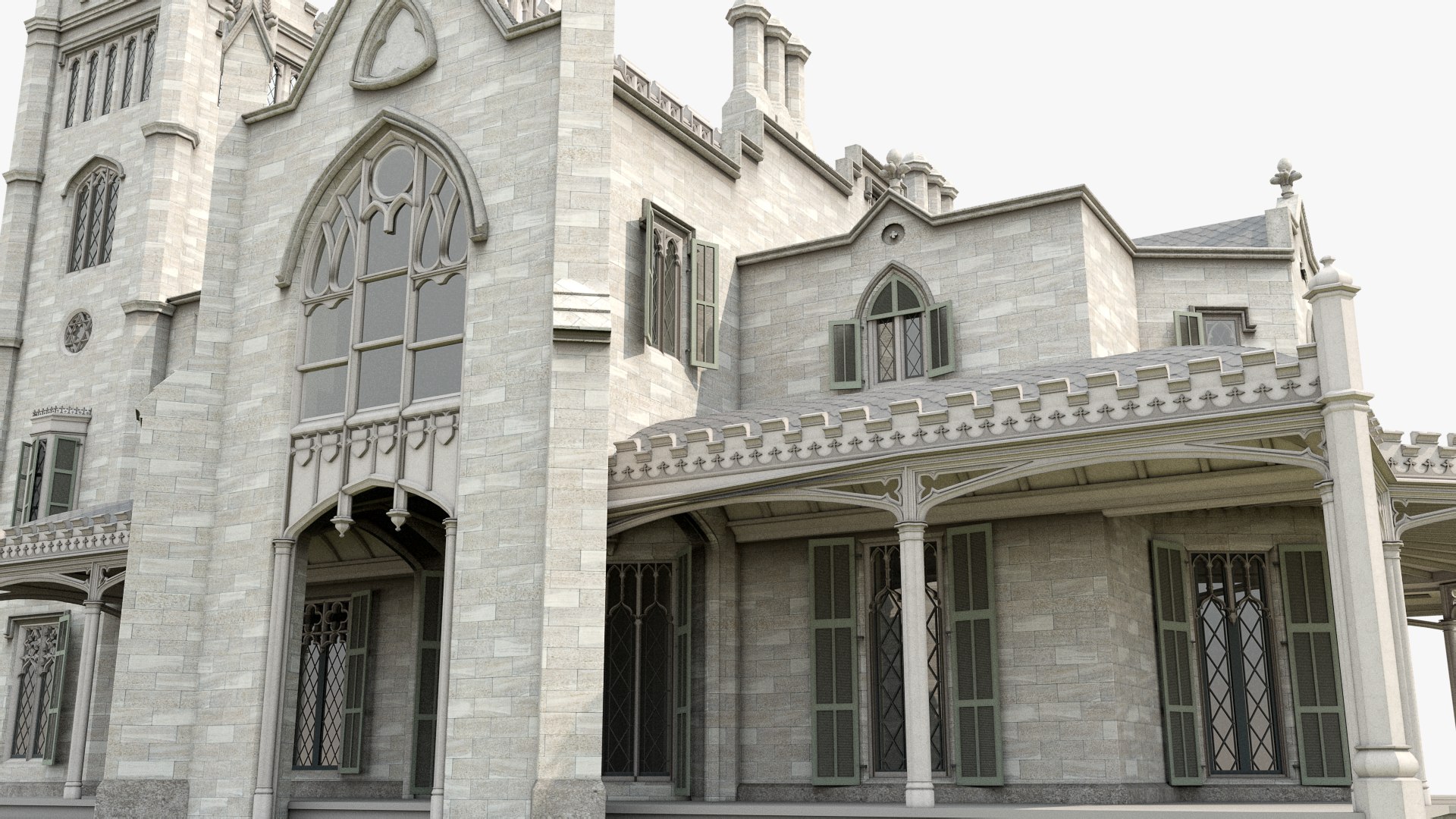 Realistic Gothic Mansion 3D Model - TurboSquid 1562376