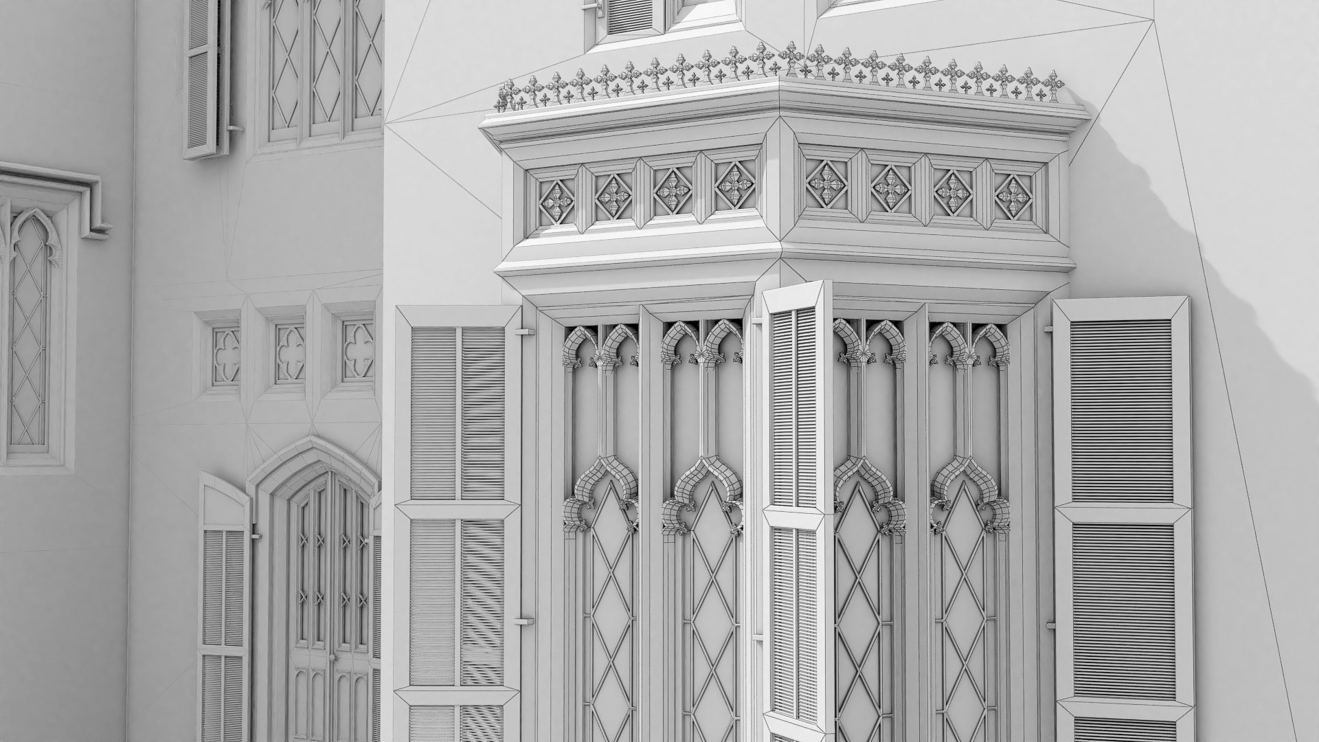 Realistic gothic mansion 3D model - TurboSquid 1562376