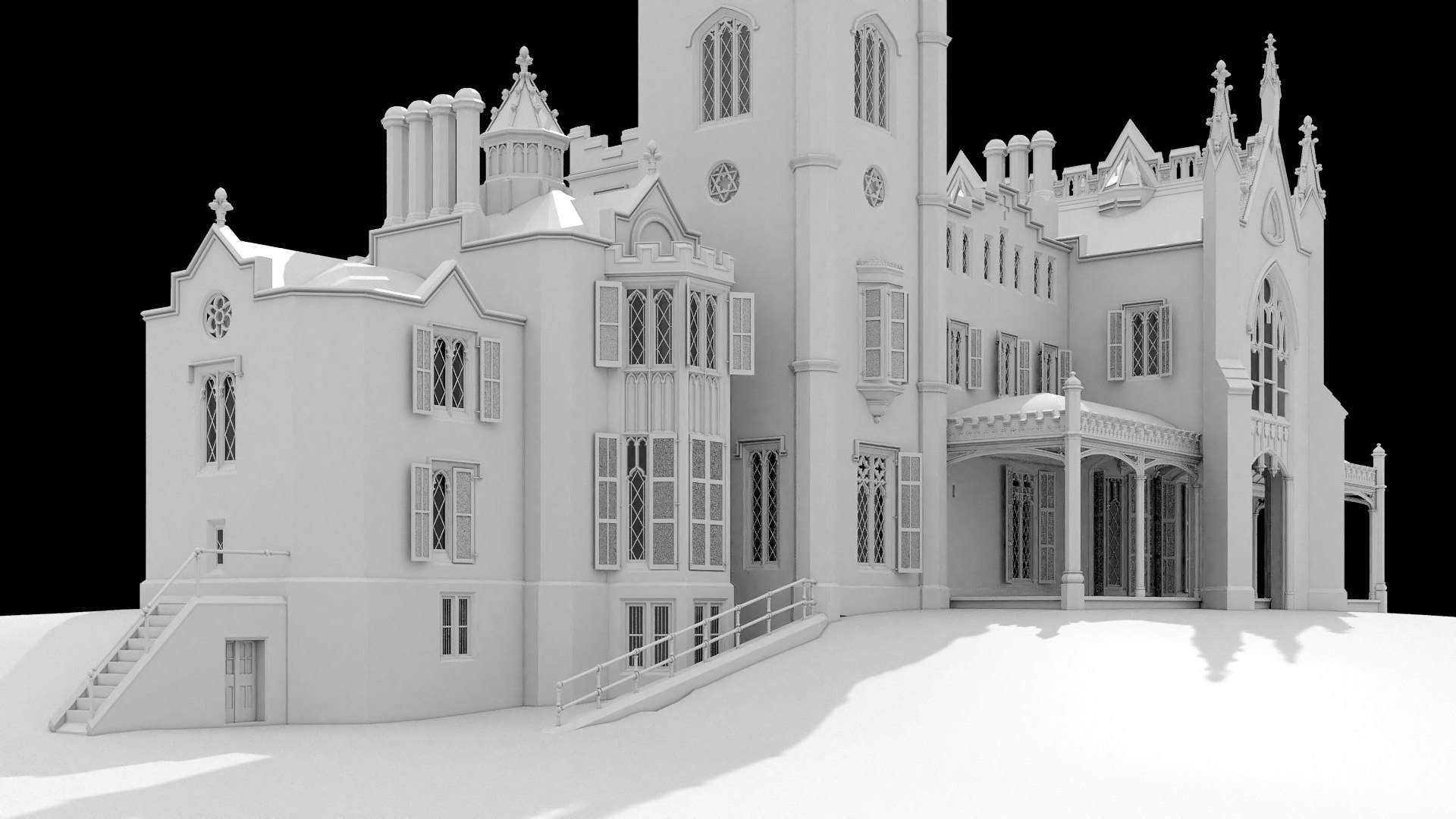 Realistic gothic mansion 3D model - TurboSquid 1562376