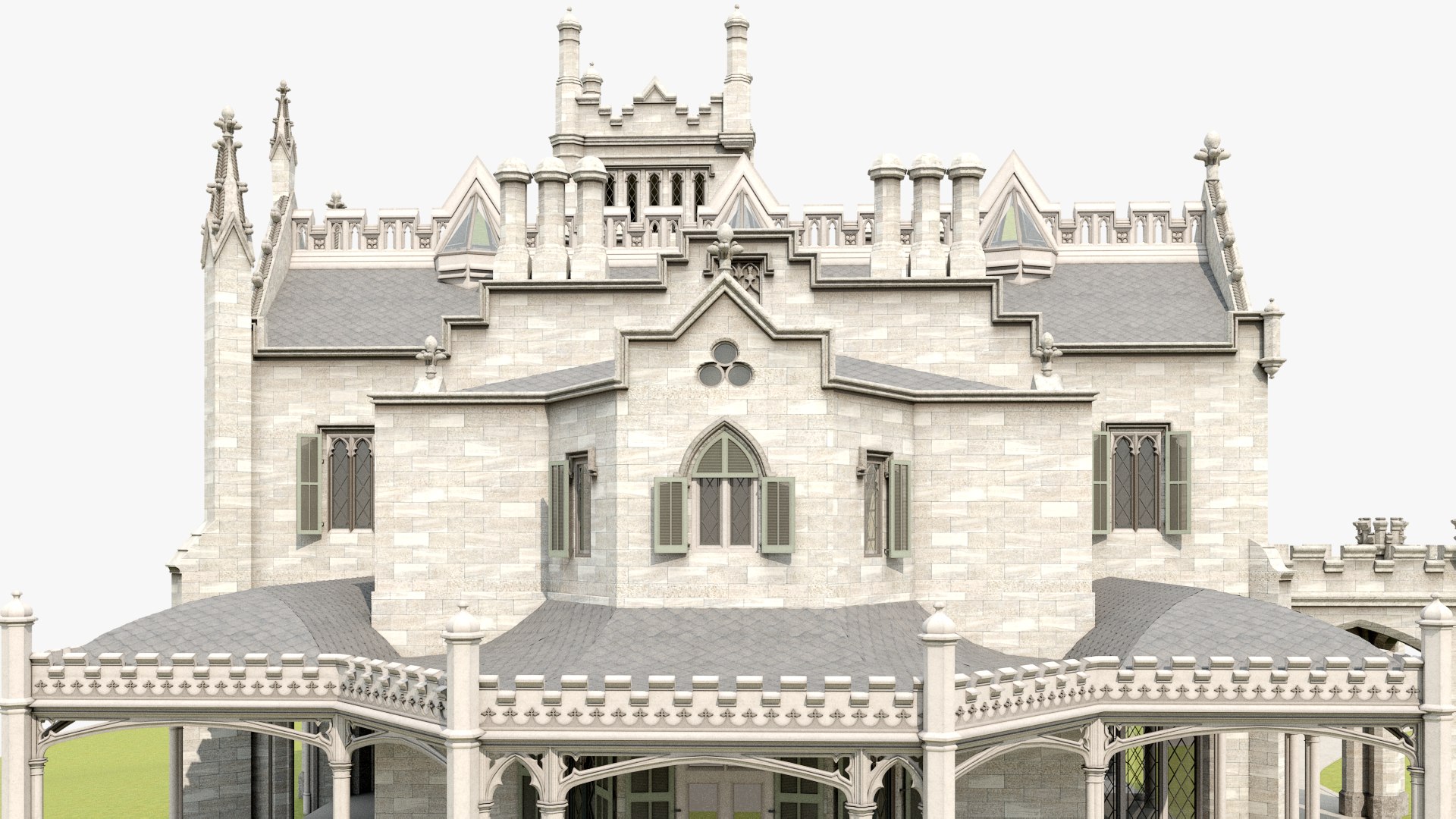 Realistic Gothic Mansion 3D Model - TurboSquid 1562376