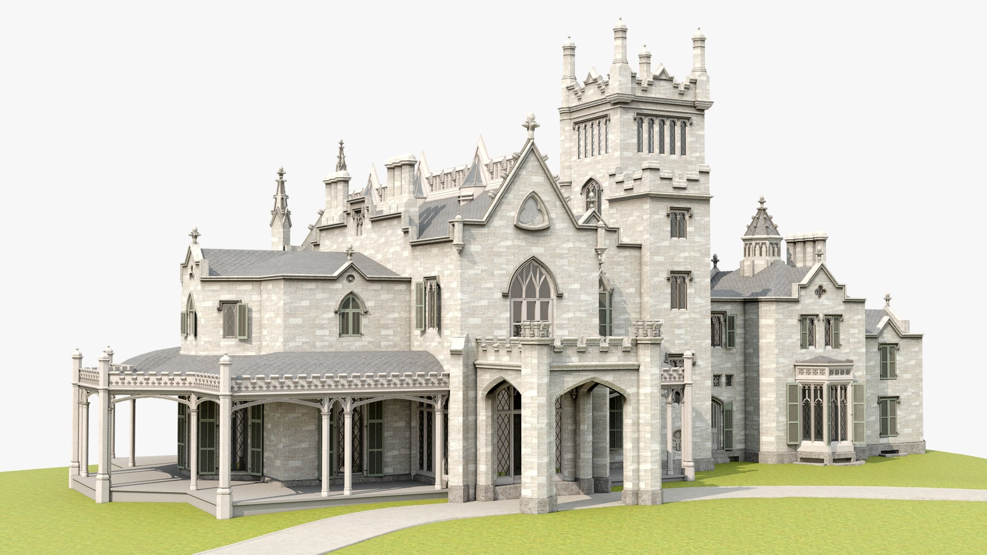 Realistic Gothic Mansion 3D Model - TurboSquid 1562376