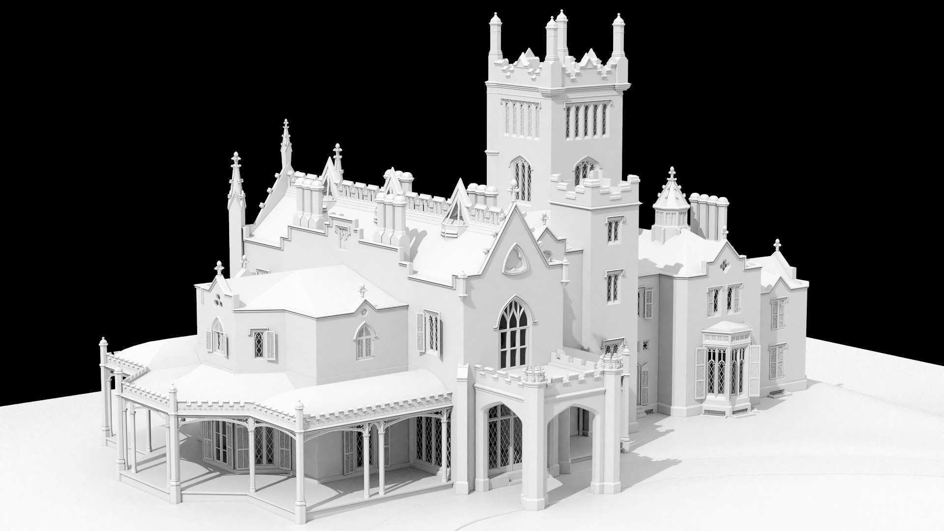 Realistic gothic mansion 3D model - TurboSquid 1562376