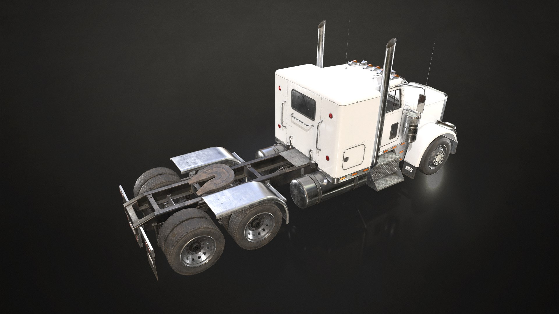 3D Model Flat Top Semi Truck Livestock Trailer - Low Poly - TurboSquid ...