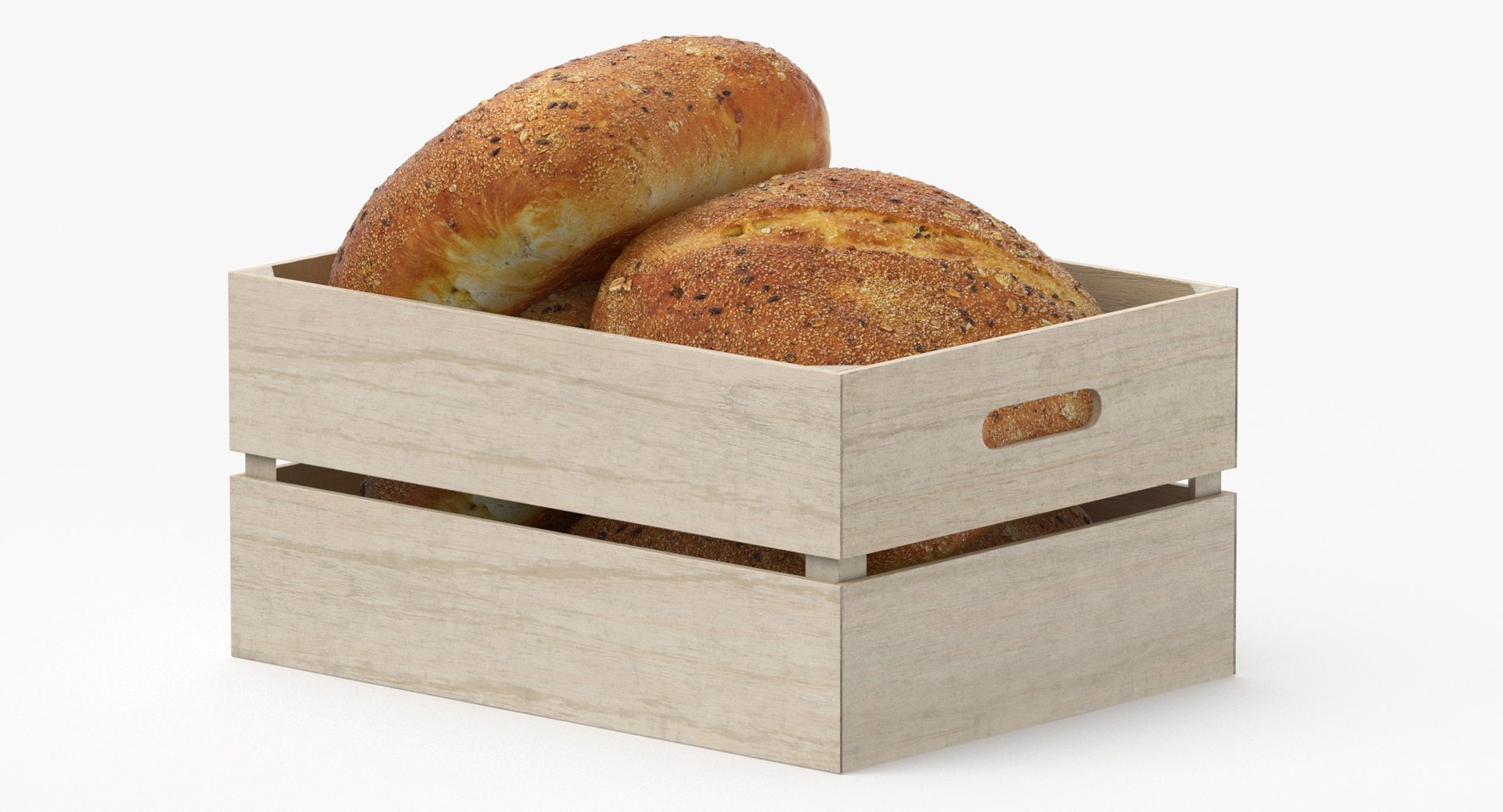 Wooden Crate With Bread 09 3D - TurboSquid 1856678