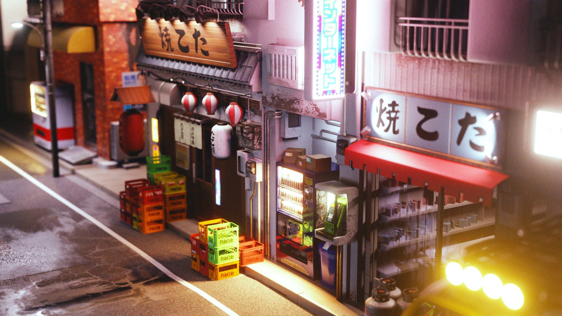 Japanese Street Scene 3D - TurboSquid 1848612