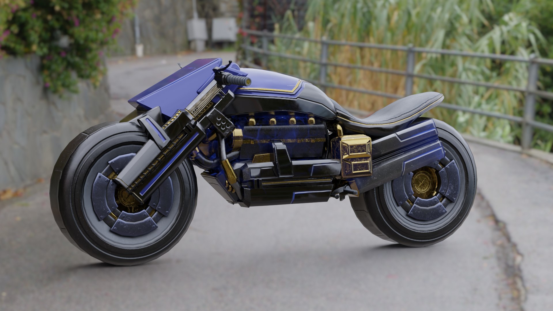 Futuristic Muscle Motorcycle - Andromeda Bike 3D Model - TurboSquid 2254416