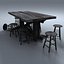 Wooden Table Medieval Tavern 3d Model