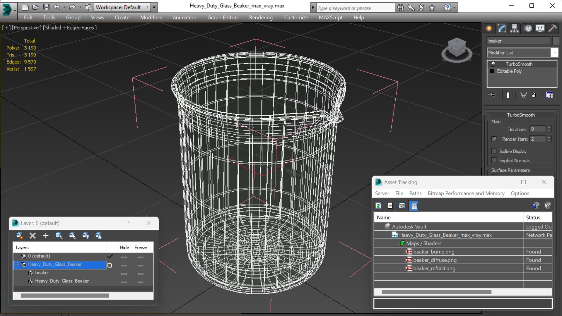 3D Heavy Duty Glass Beaker Model - TurboSquid 2206558