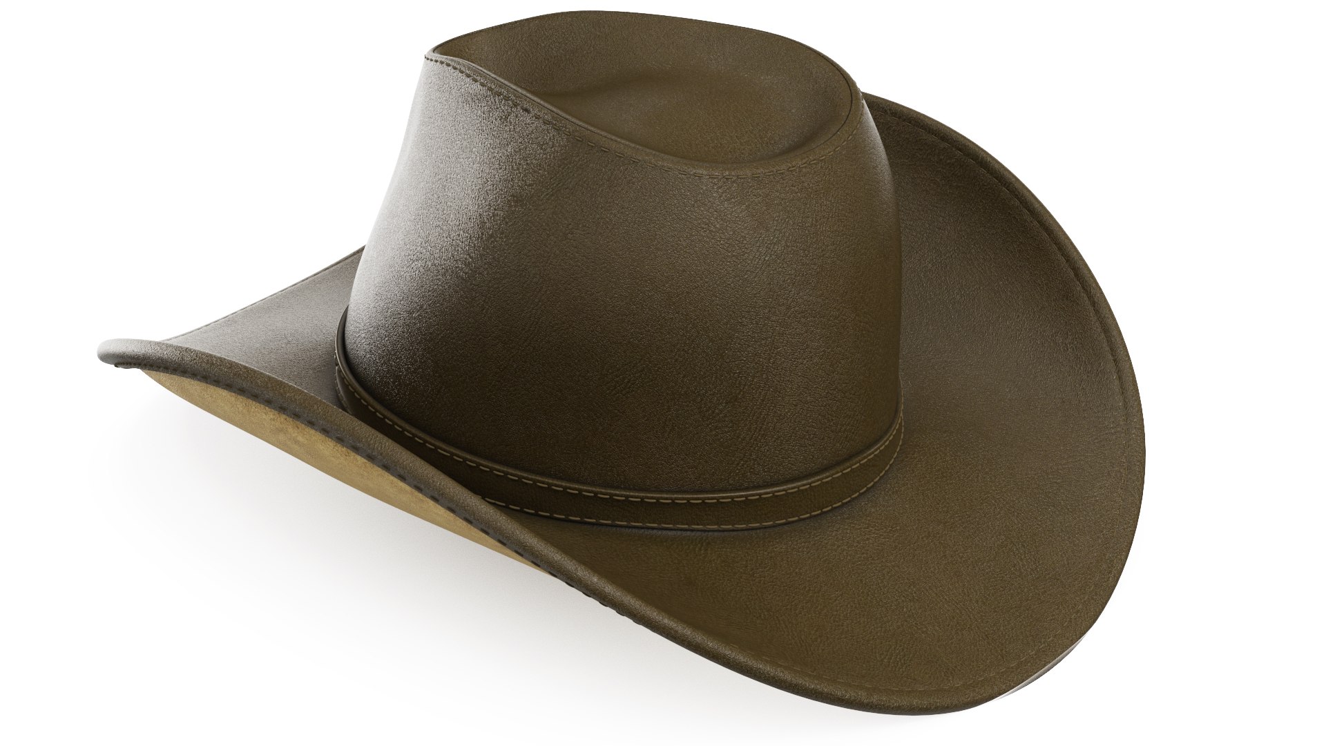 3D Leather Western Cowboy Hat - TurboSquid 2162312