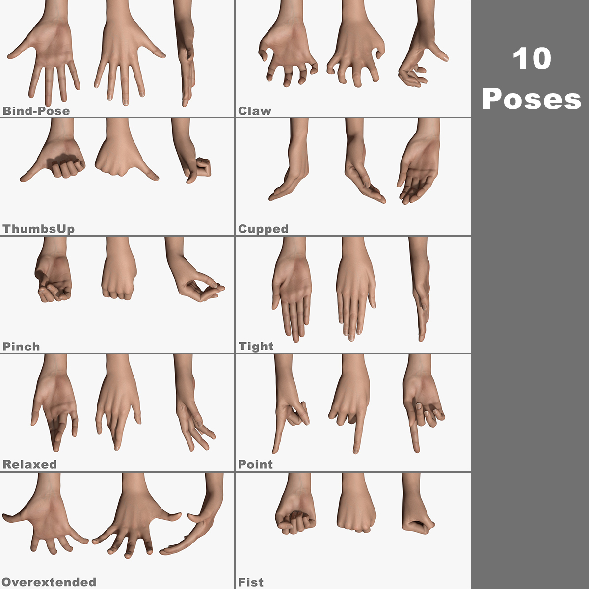 hand arm female pose c4d