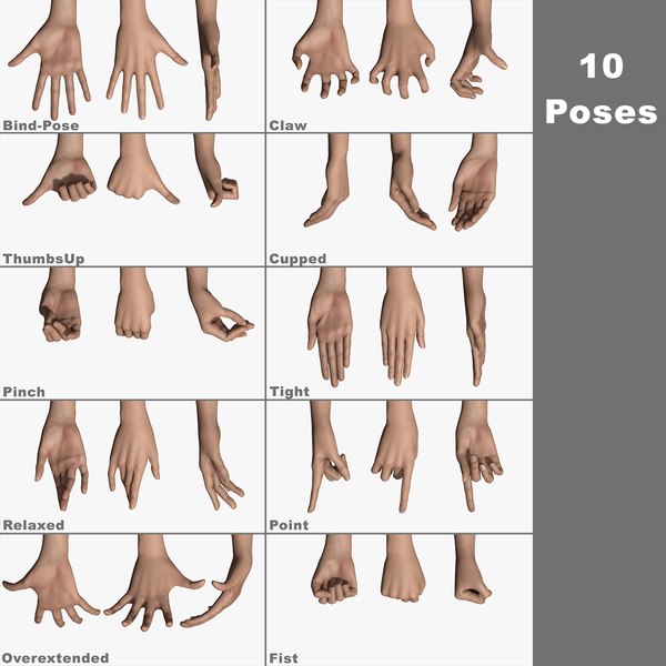hand arm female pose c4d