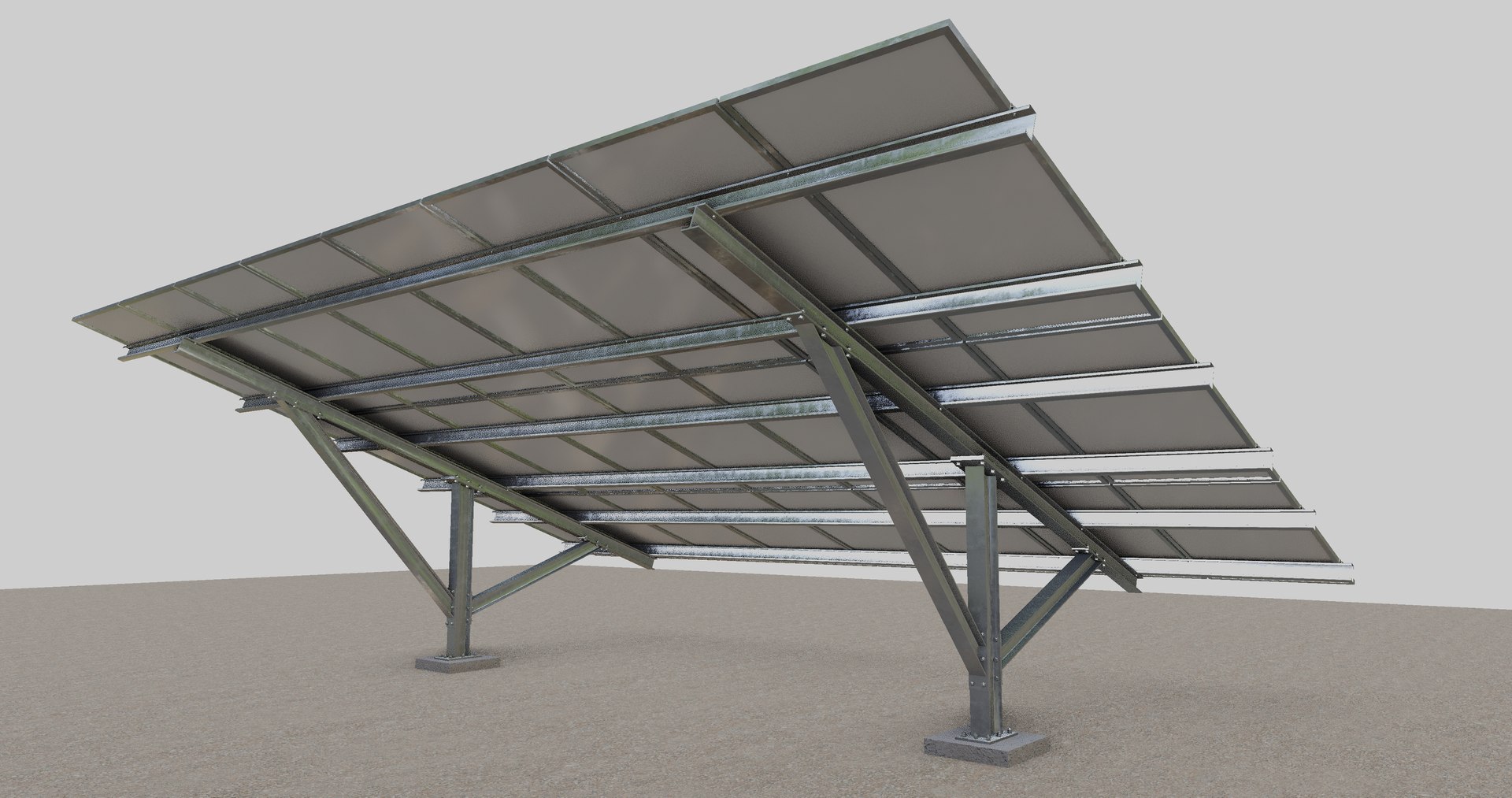 3D Solar Panel Steel Construction Type 18 Model - TurboSquid 2146654