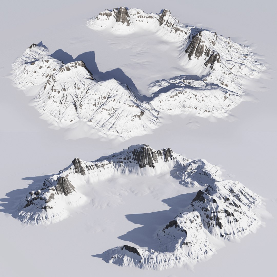 Snowy Mountain 02 3D Model - TurboSquid 2054593