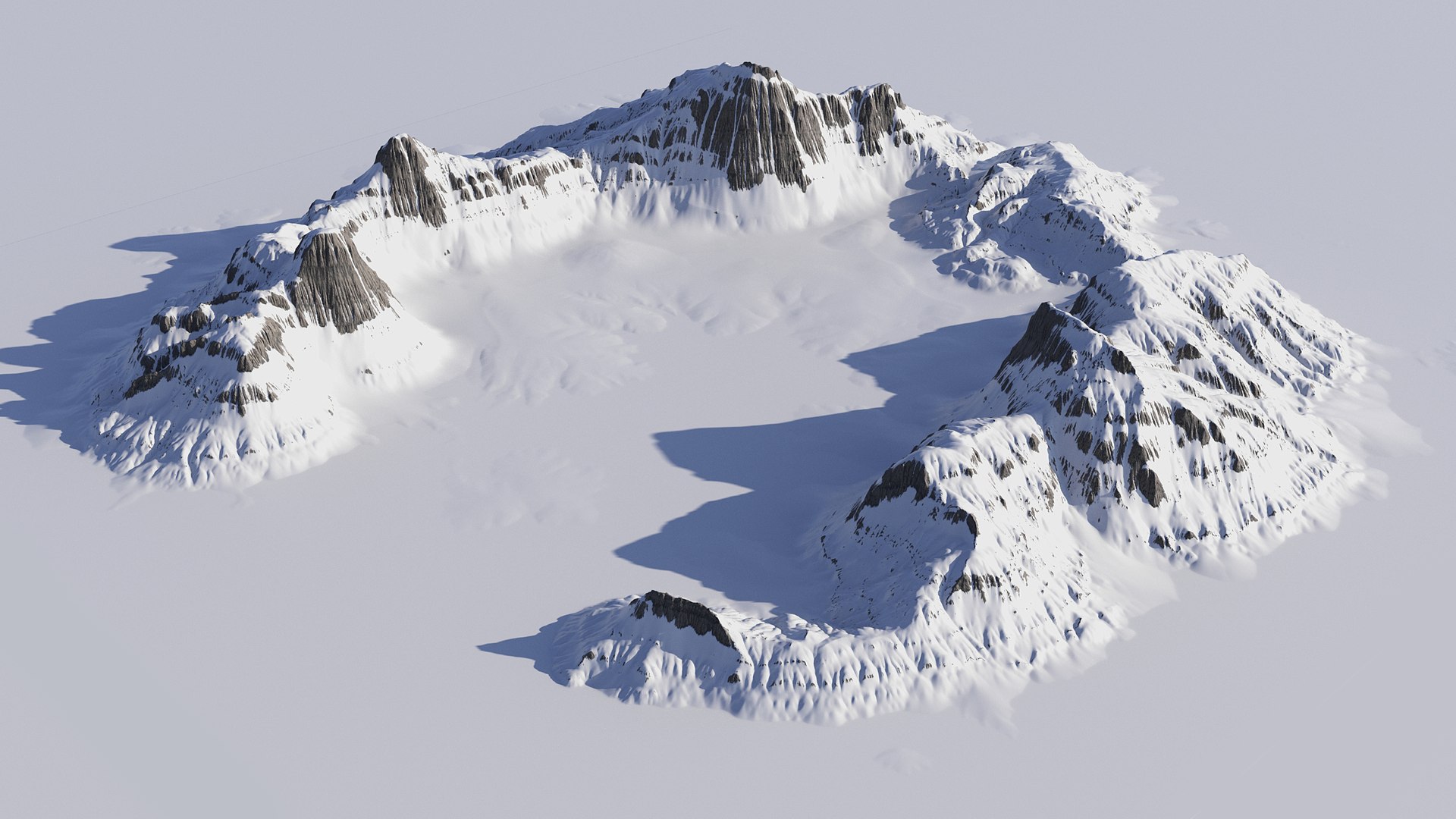 Snowy Mountain 02 3D Model - TurboSquid 2054593