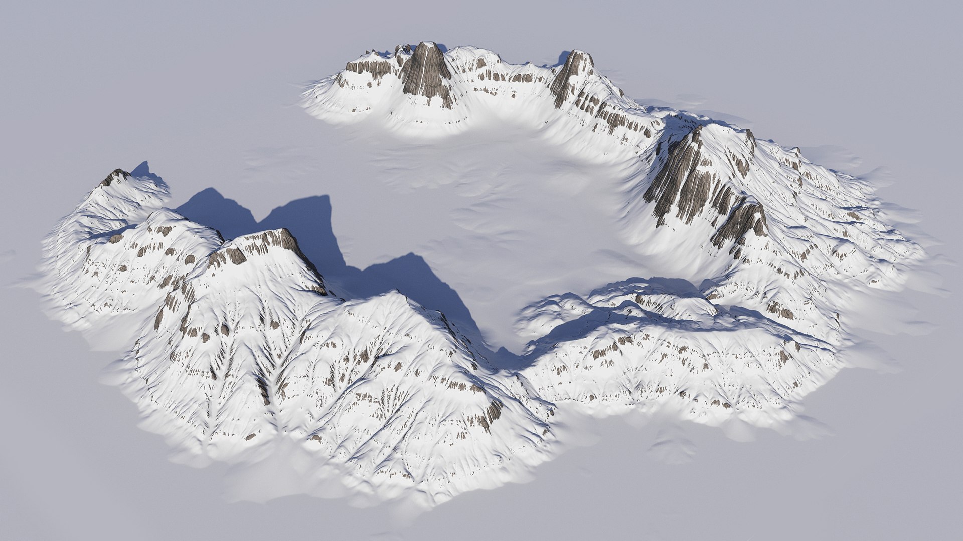 Snowy Mountain 02 3D Model - TurboSquid 2054593