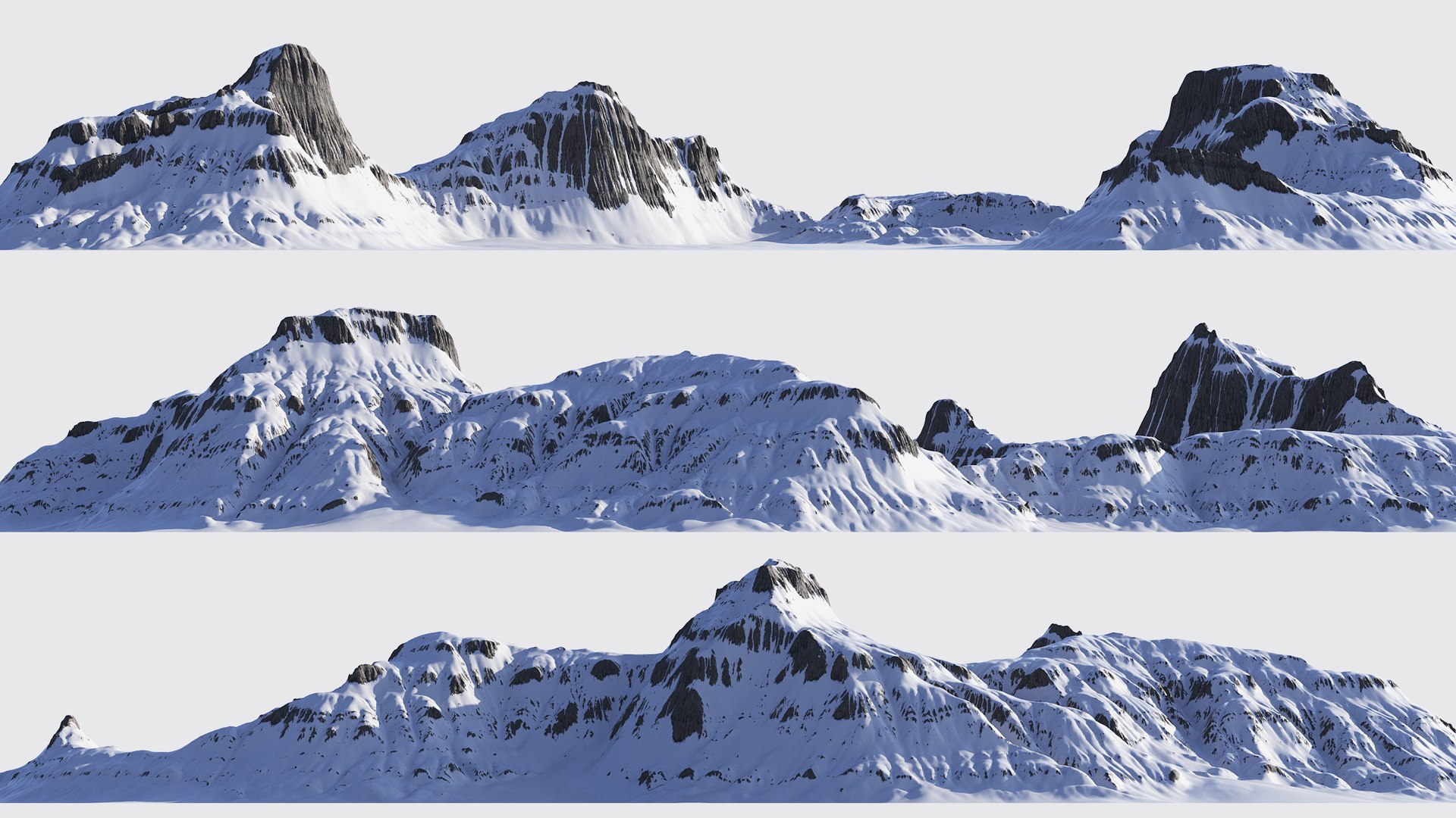 Snowy Mountain 02 3D Model - TurboSquid 2054593