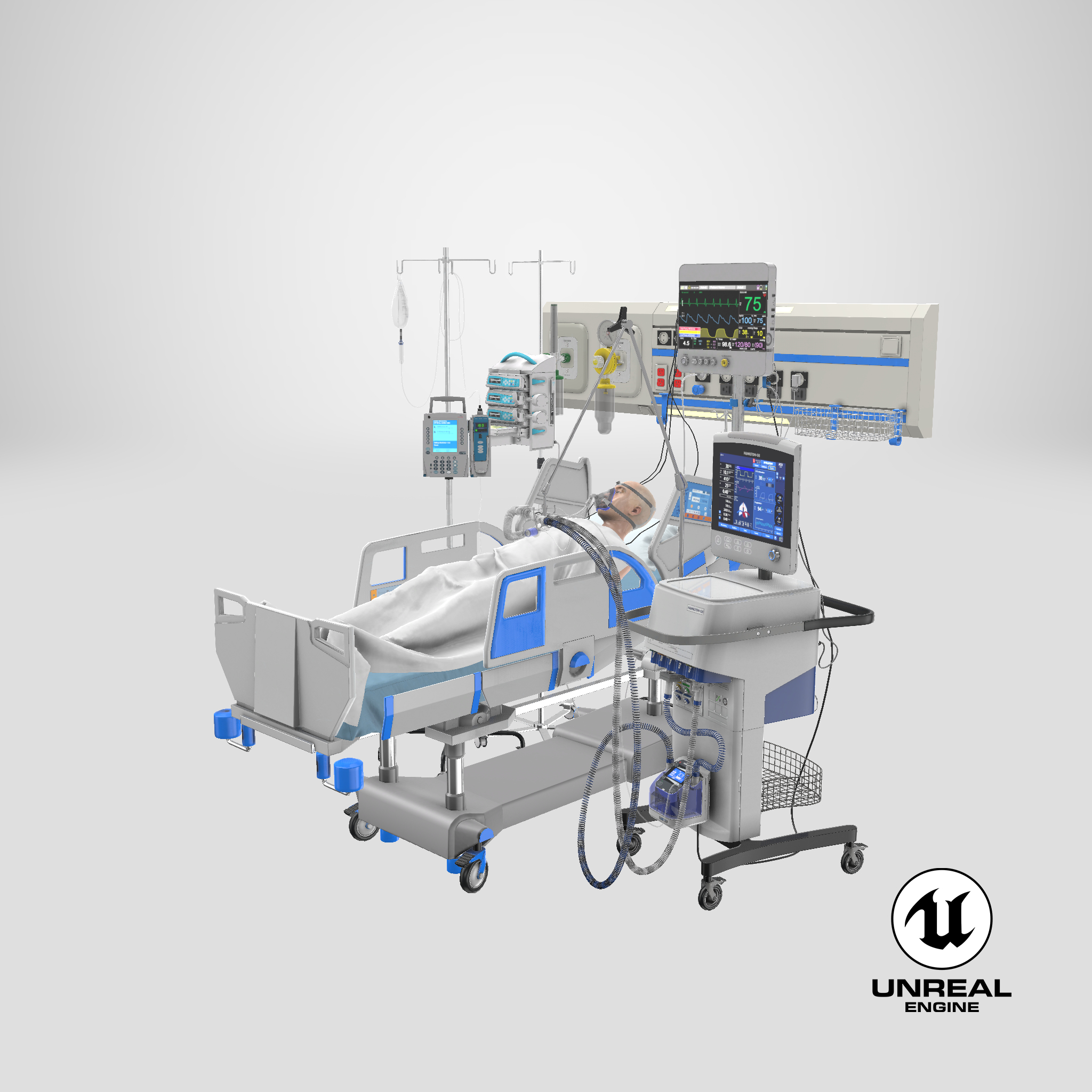 Icu patient 3D model - TurboSquid 1667085