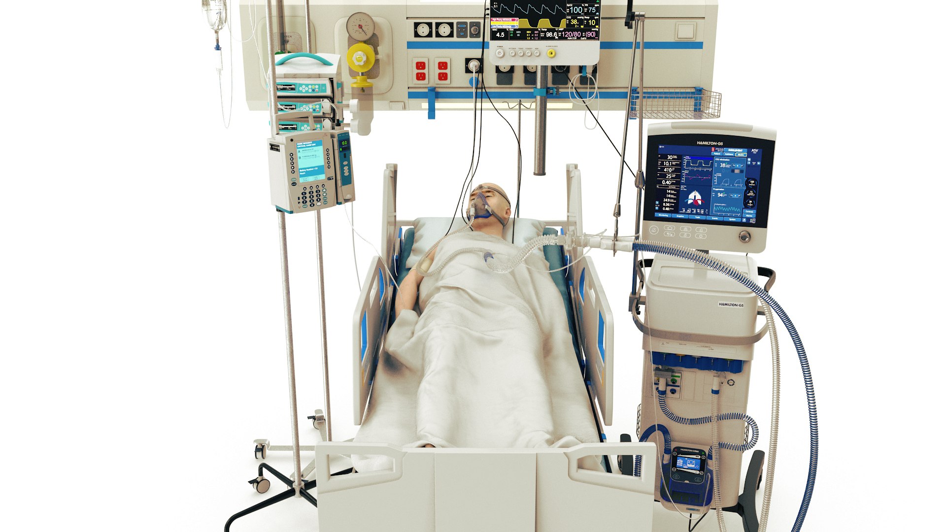 Icu patient 3D model - TurboSquid 1667085