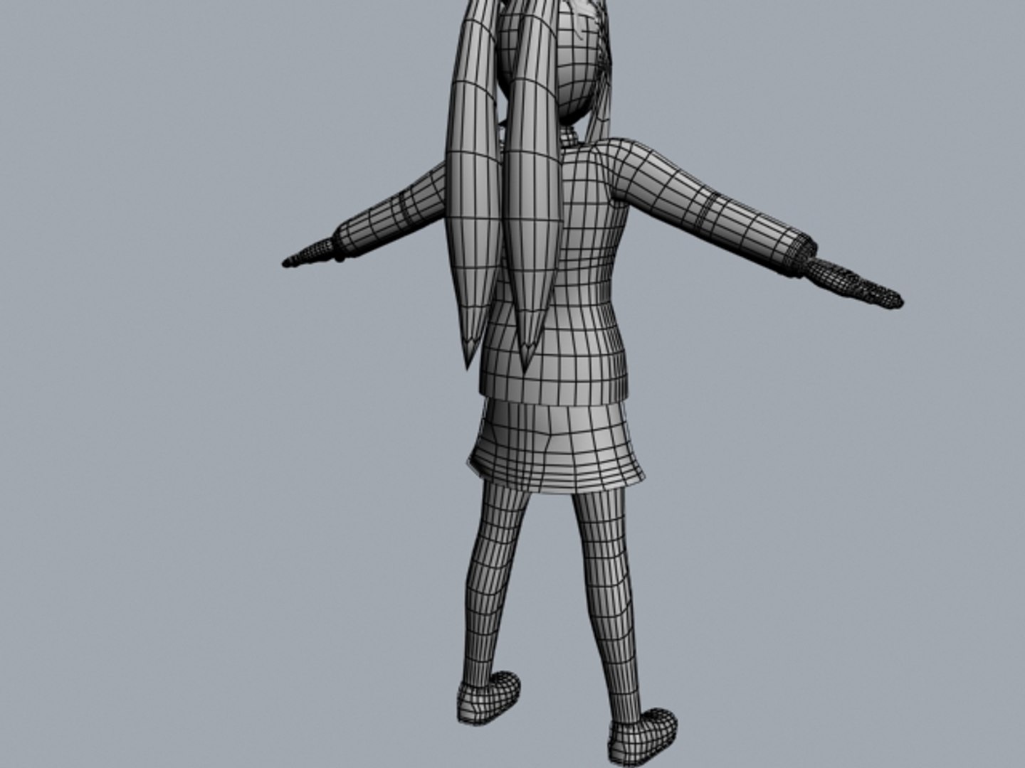 3d girl animating
