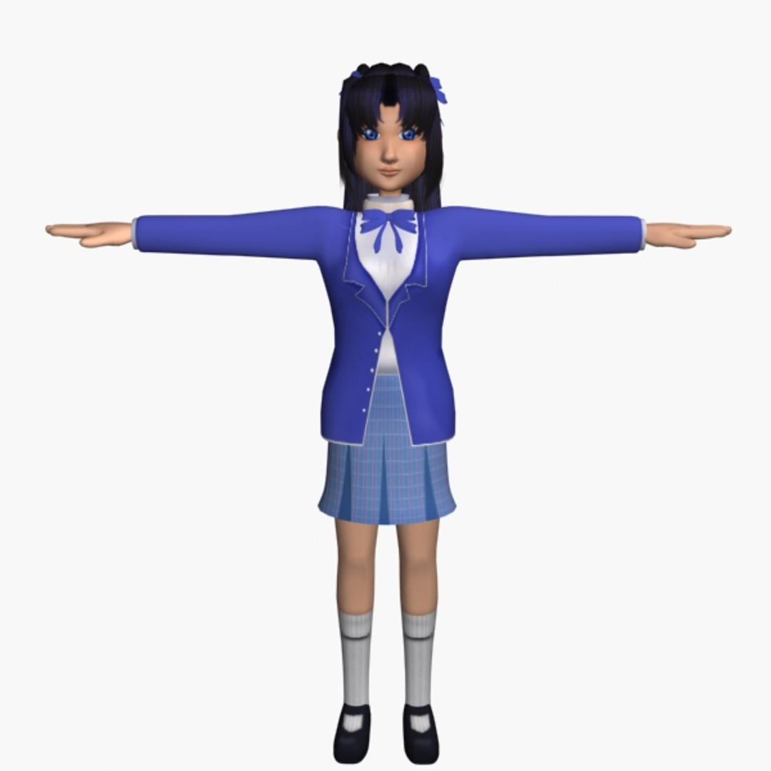 3d girl animating