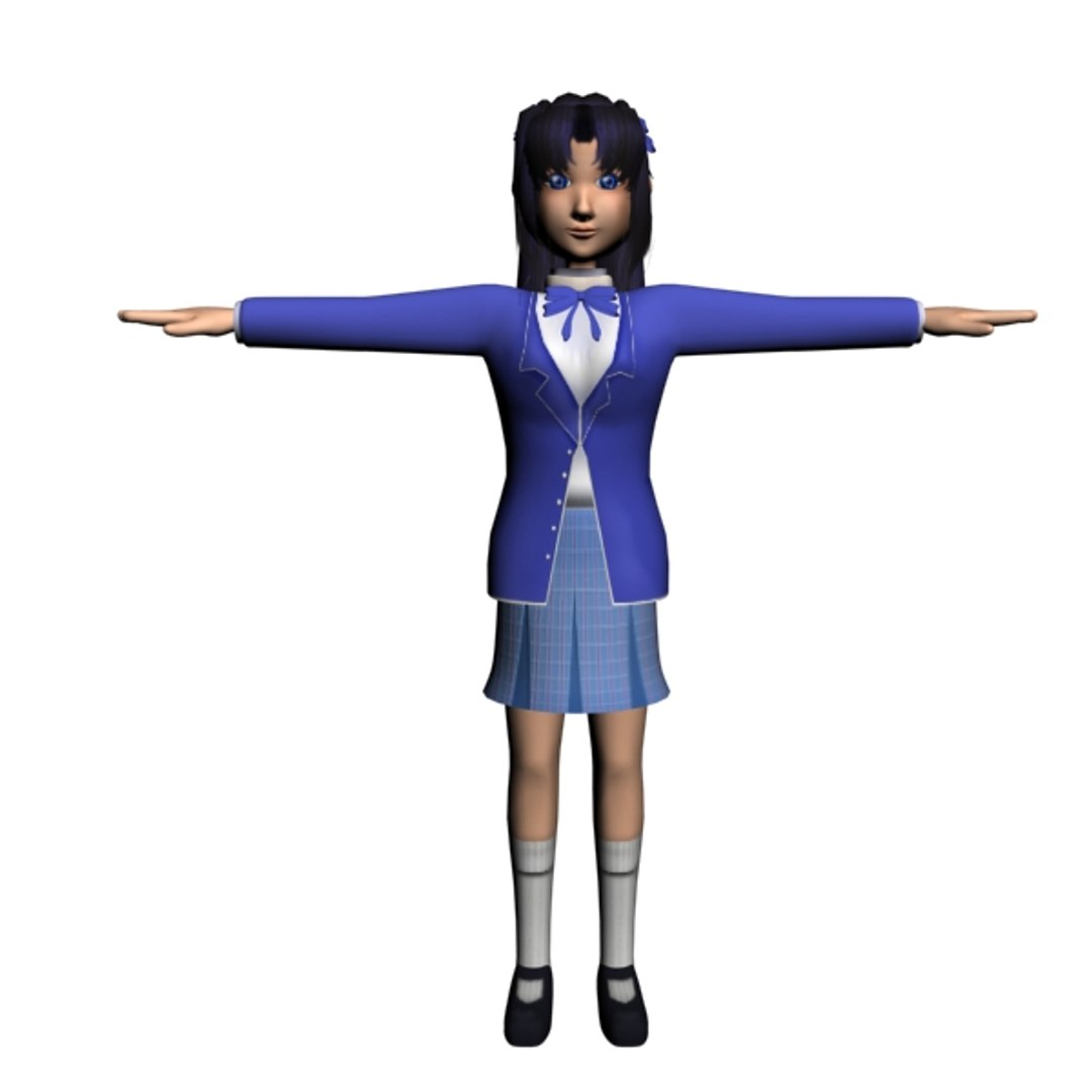 3d girl animating