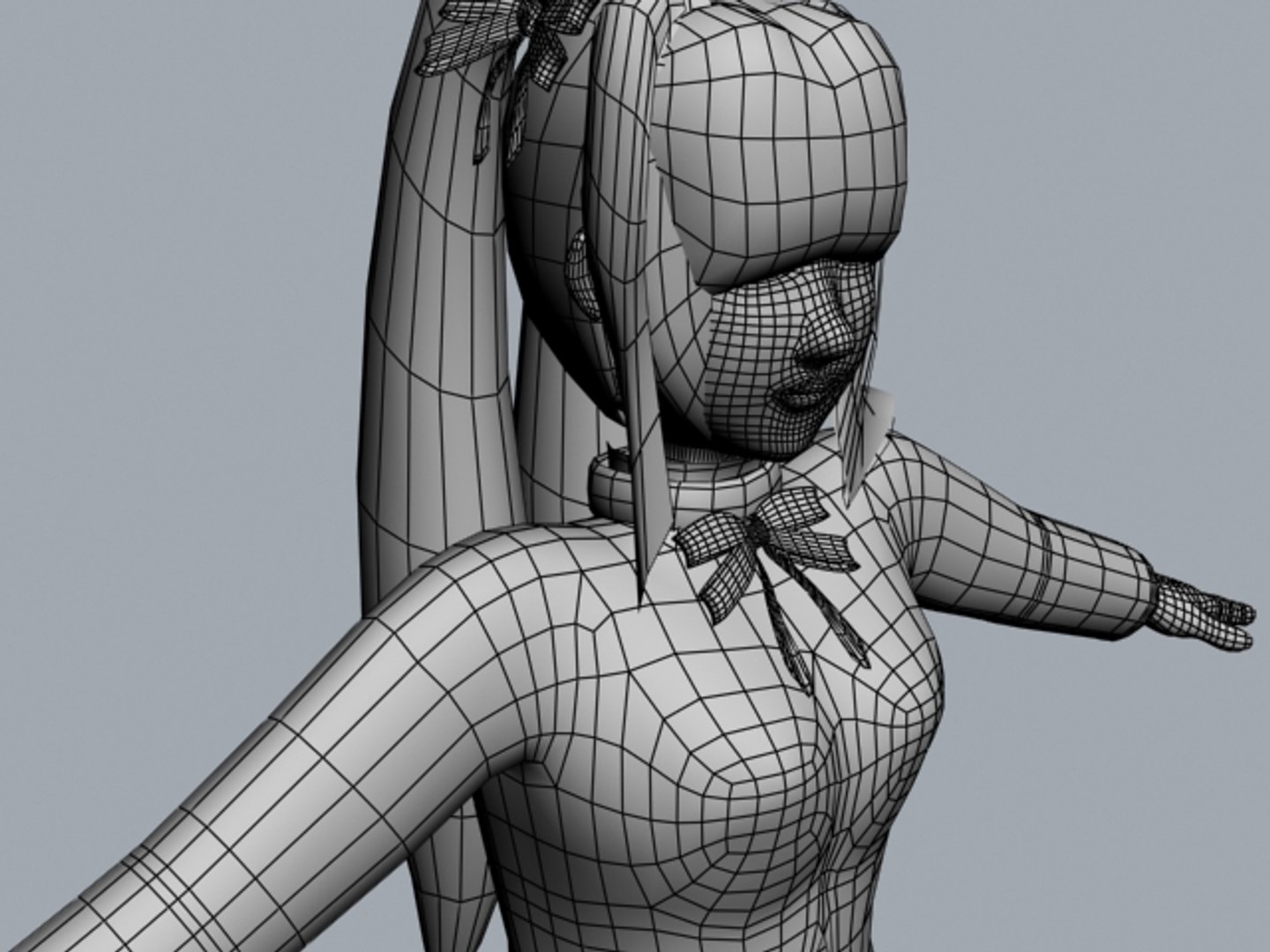 3d girl animating