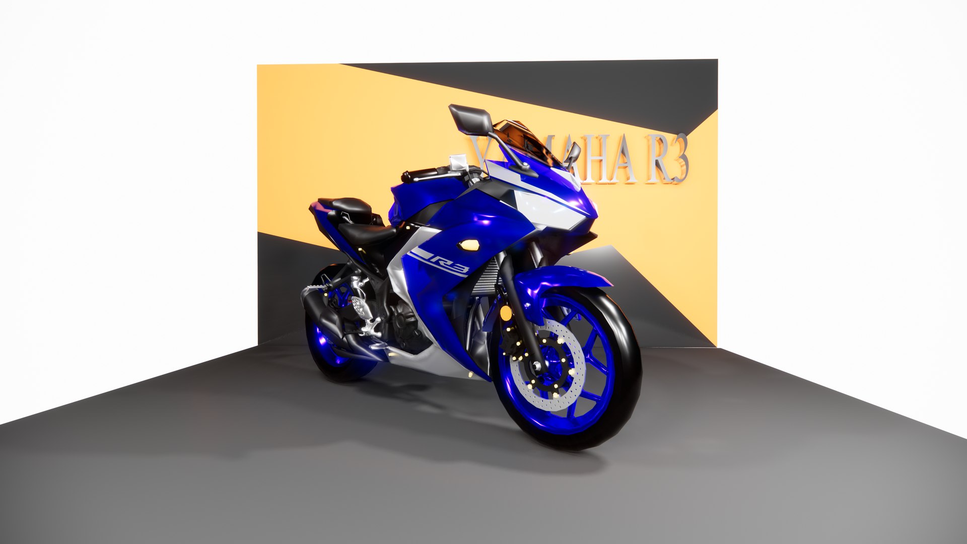 3D MOTORCYCLE YAMAHA R3 BLUE EDITION 2020 - TurboSquid 2287533