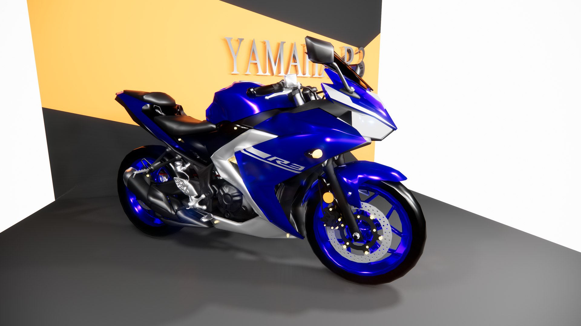 3D MOTORCYCLE YAMAHA R3 BLUE EDITION 2020 - TurboSquid 2287533