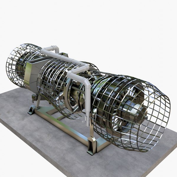 modelo 3d Motor de turbina con tubos. - TurboSquid 2059794