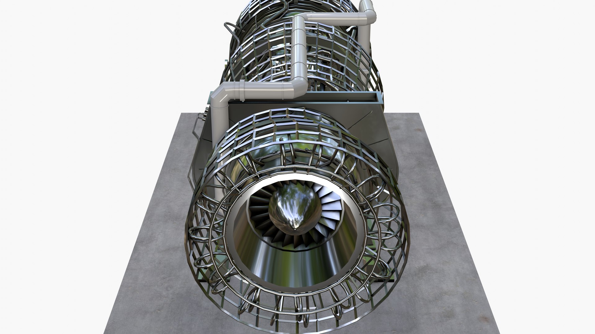 Turbine Engine With Pipes 3D Model - TurboSquid 2059794