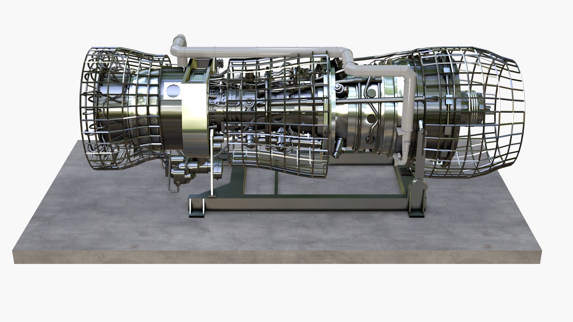 Turbine Engine With Pipes 3D Model - TurboSquid 2059794