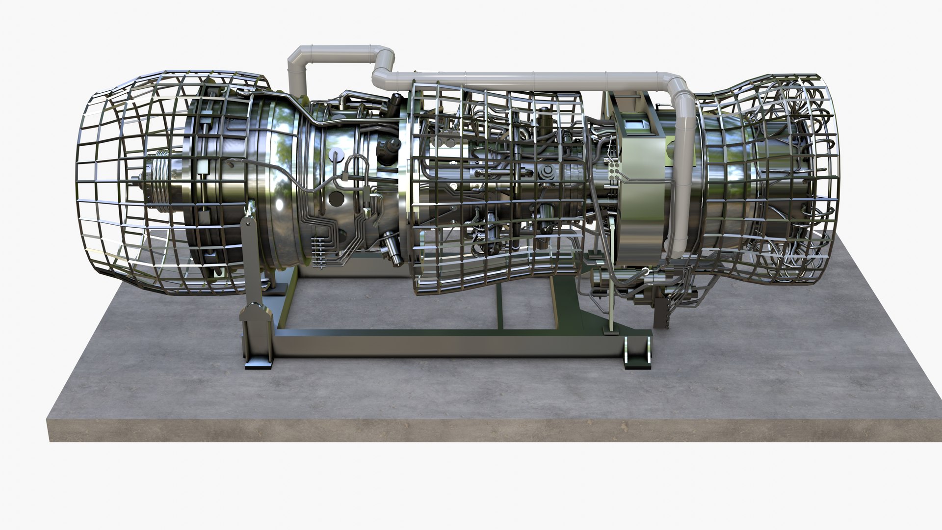 Turbine Engine With Pipes 3D Model - TurboSquid 2059794