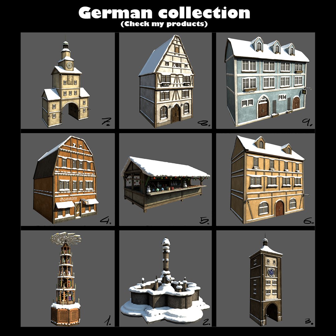 German Clock Tower 3D Model - TurboSquid 2060709