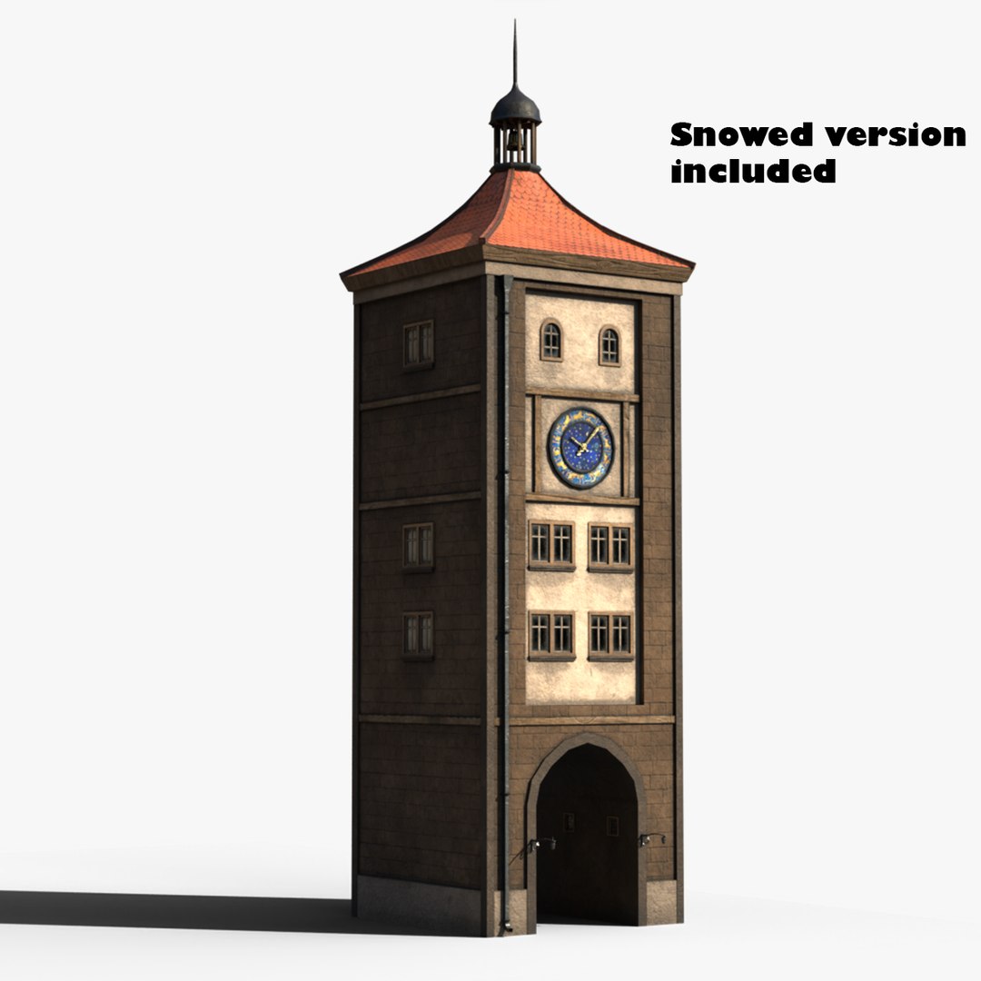 German Clock tower 3D model - TurboSquid 2060709